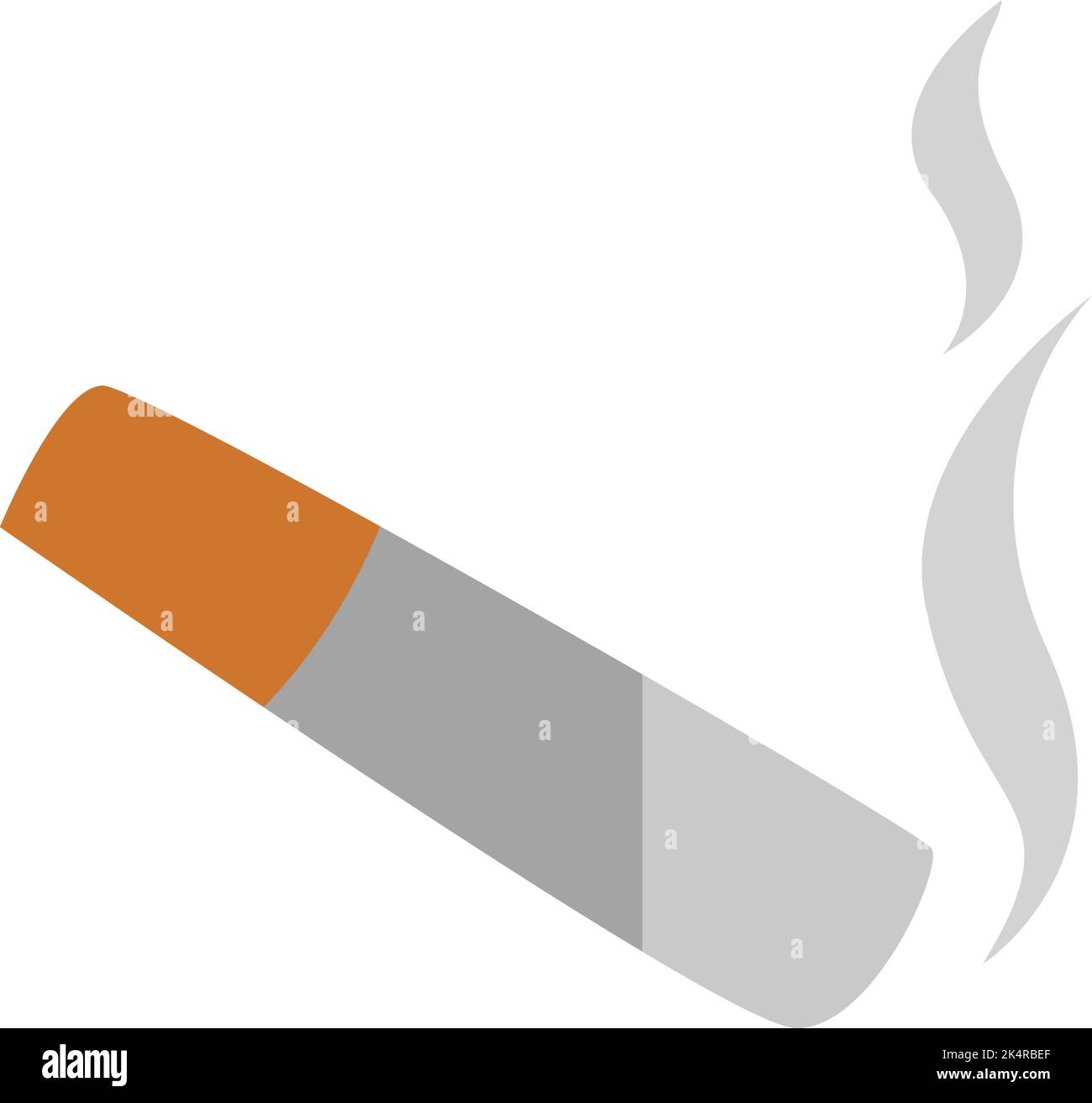 Burning cigarette, illustration, vector on a white background Stock ...
