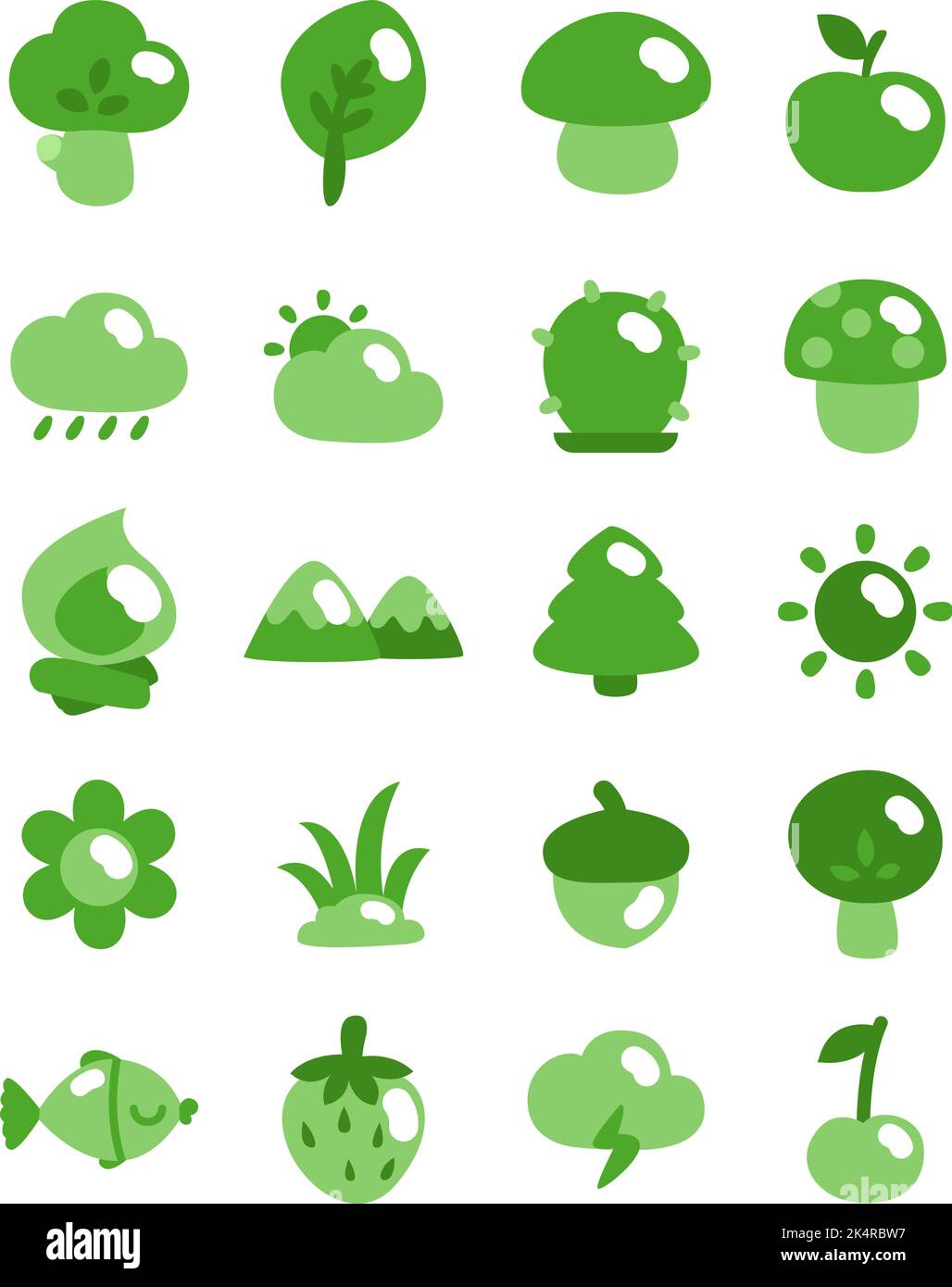 Green nature, illustration, vector on a white background Stock Vector ...