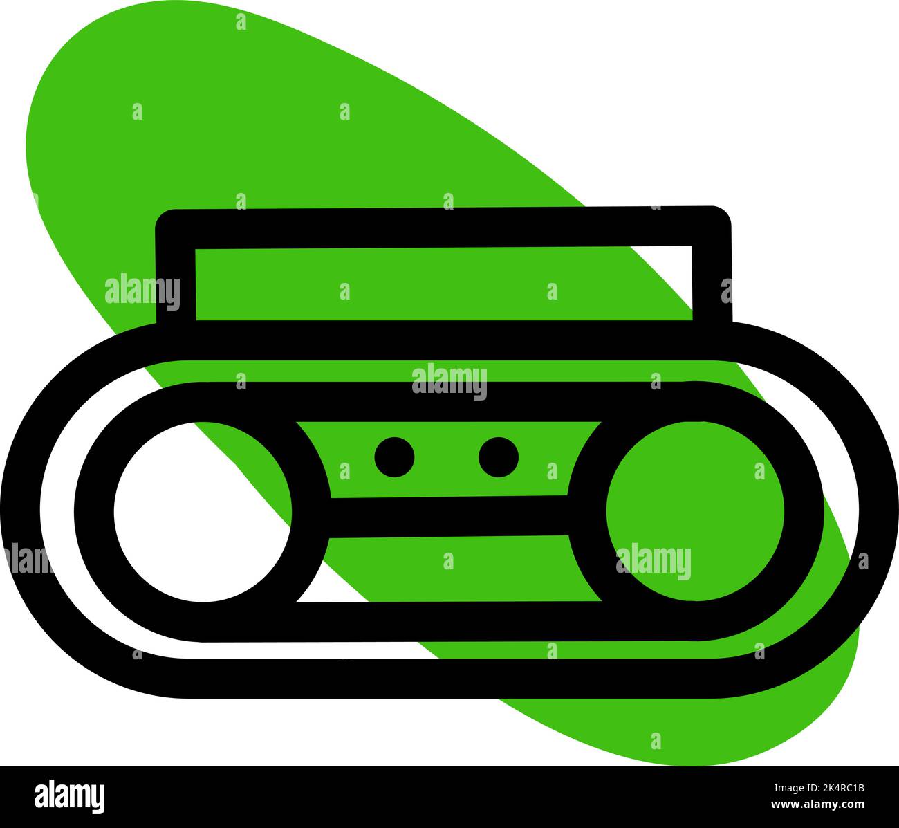 Green radio, illustration, vector on a white background Stock Vector ...