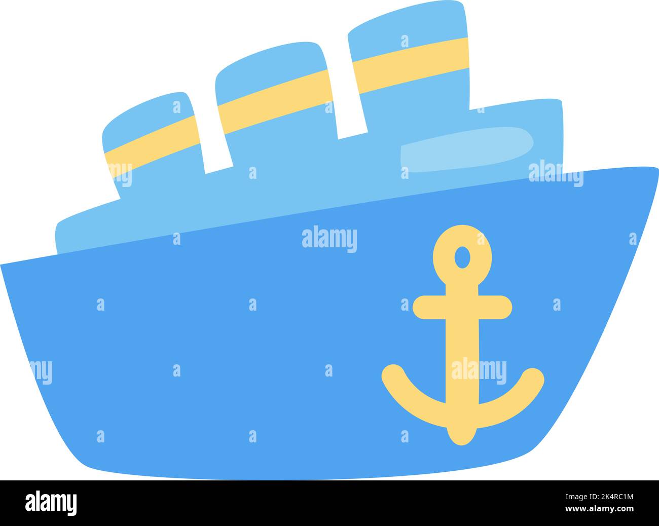 Blue ocean ship, illustration, vector on a white background Stock ...
