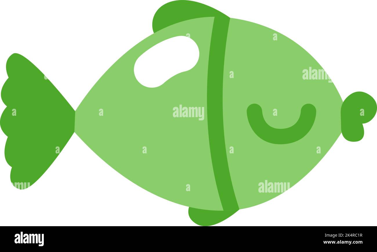 Blue green fish cartoon illustration Cut Out Stock Images & Pictures ...