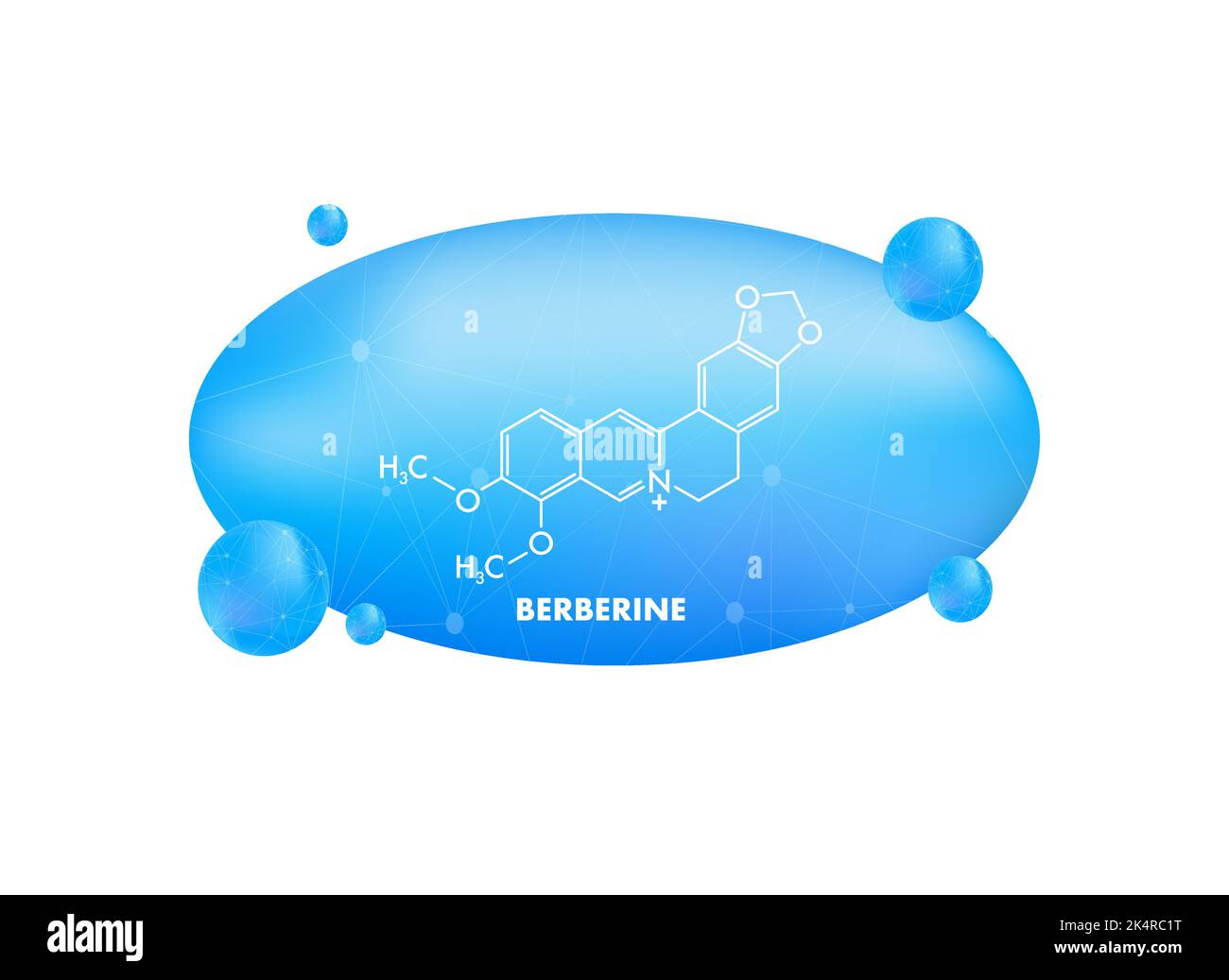 Berberine concept chemical formula icon label, text font vector ...
