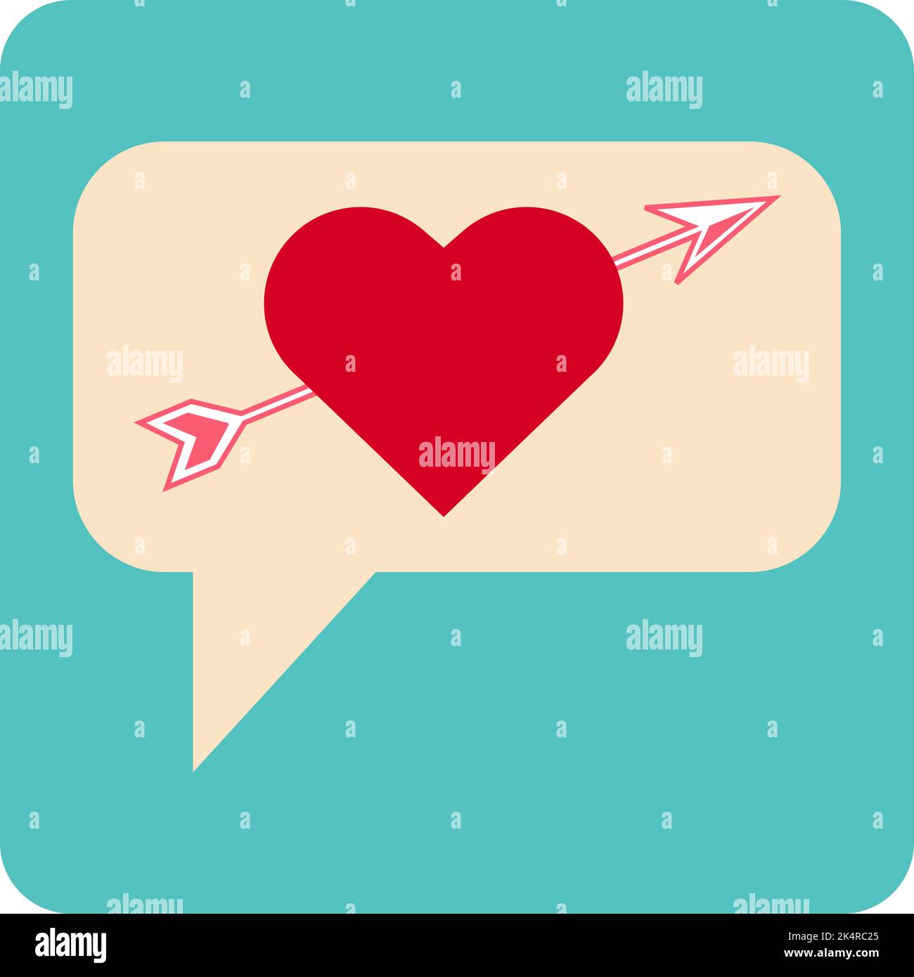 Valentine chat, illustration, vector on a white background Stock Vector ...