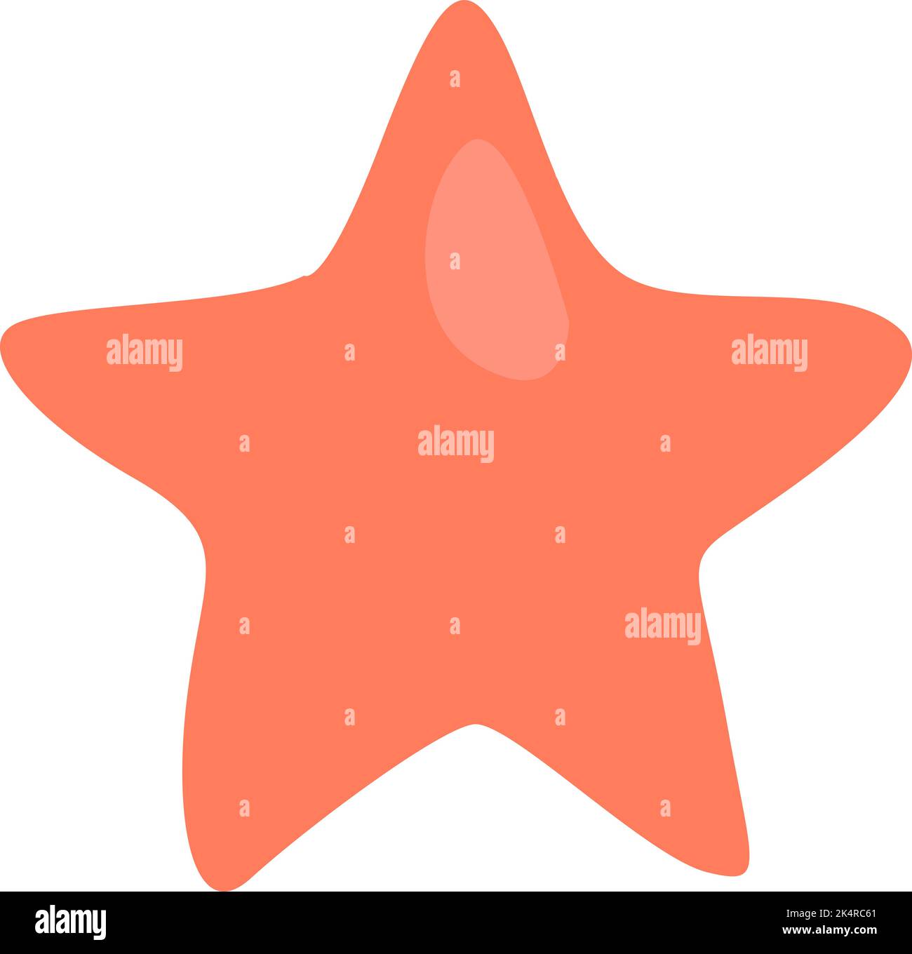 Red ocean star, illustration, vector on a white background Stock Vector ...