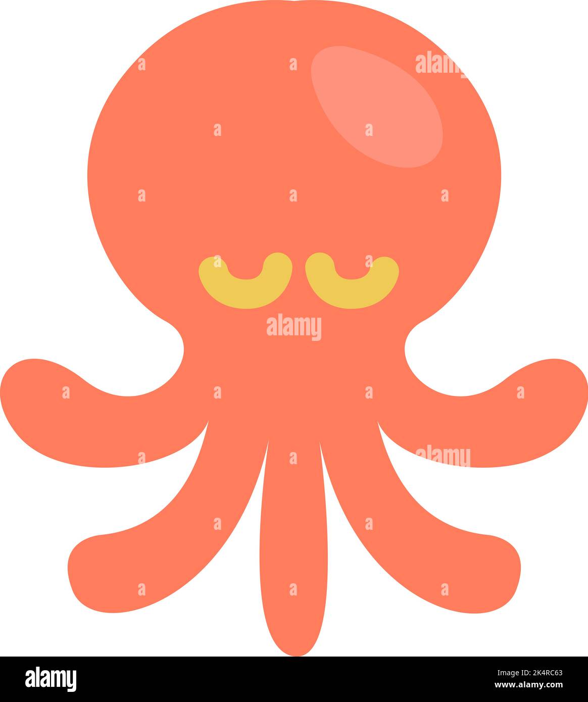 Red octopus, illustration, vector on a white background Stock Vector ...