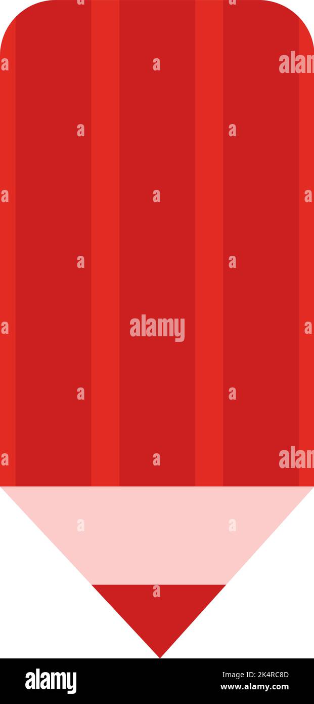 Red school pencil, illustration, vector on a white background Stock ...
