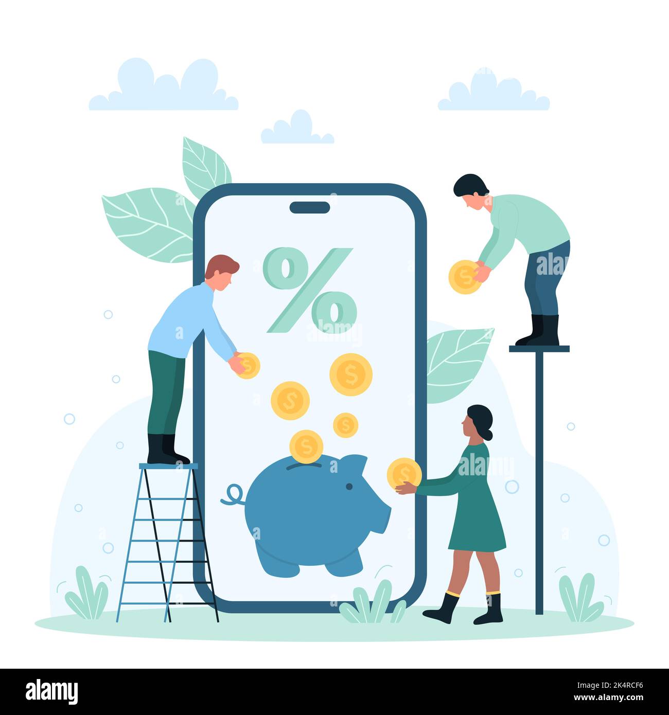 Recurring deposit account, cashback and investment analysis vector ...