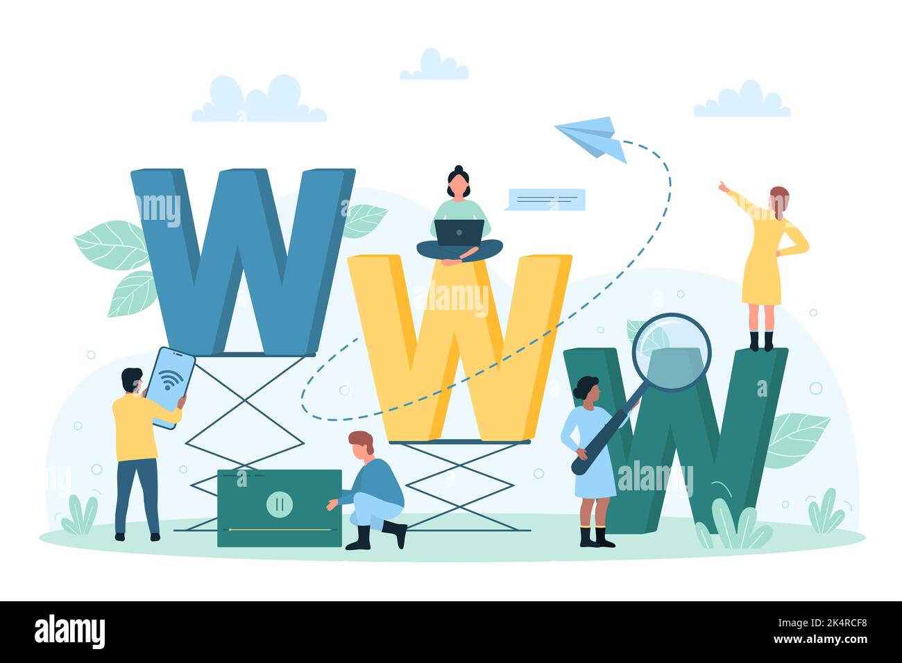 Information search in web or www browsing vector illustration. Cartoon ...