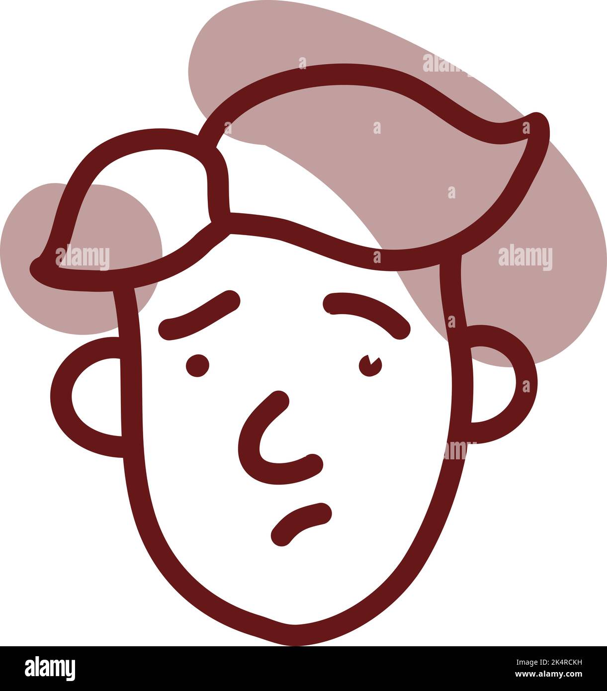 Strong headache, illustration, vector on a white background Stock ...