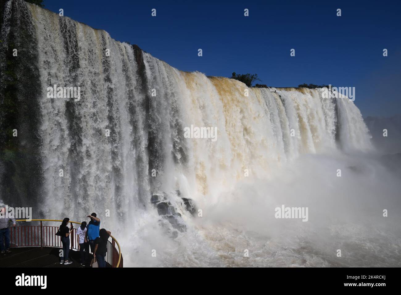 Foz do Iguaçu-Brazil October 04, 2022. Iguaçu Falls on the border with ...
