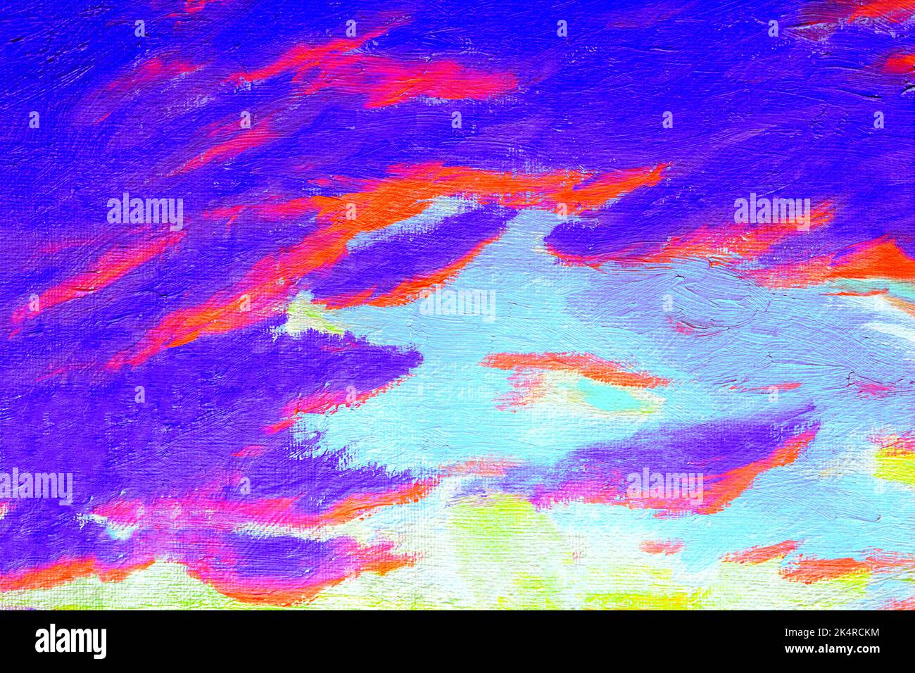 Abstract purple color texture, Original oil painting with blue sky ...