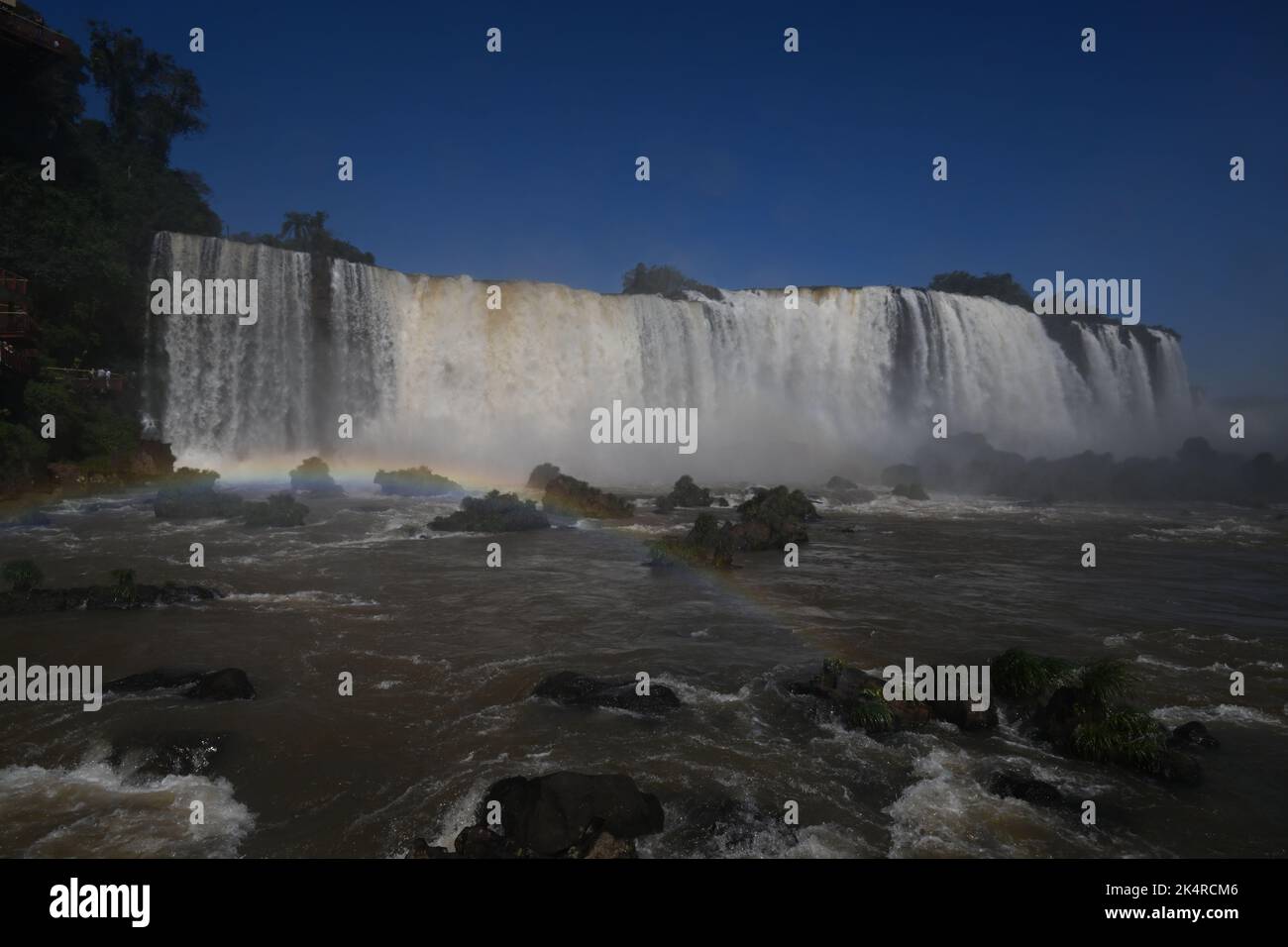 Foz do Iguaçu-Brazil October 04, 2022. Iguaçu Falls on the border with ...