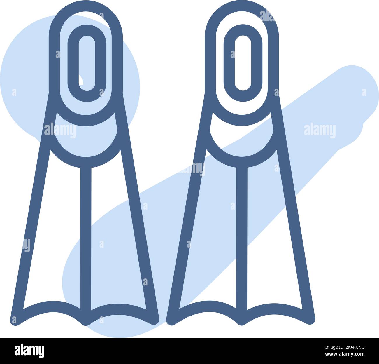 Blue diving fins, illustration, vector on a white background Stock ...