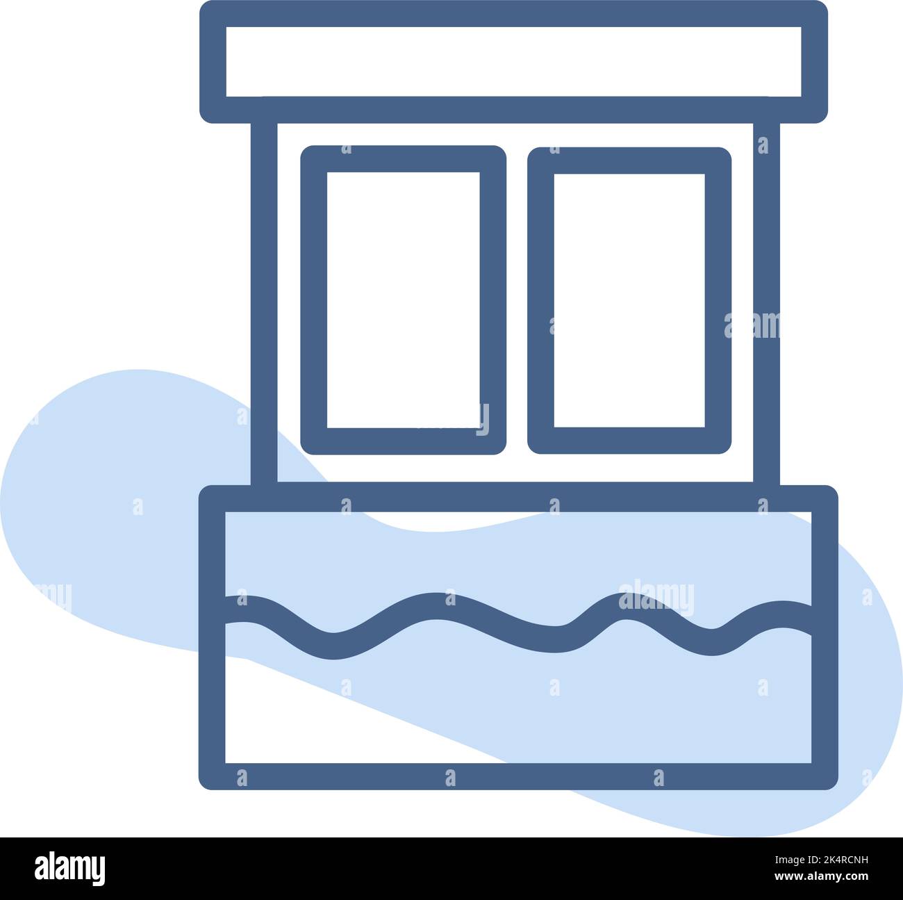 Swimming pool ticket booth, illustration, vector on a white background ...