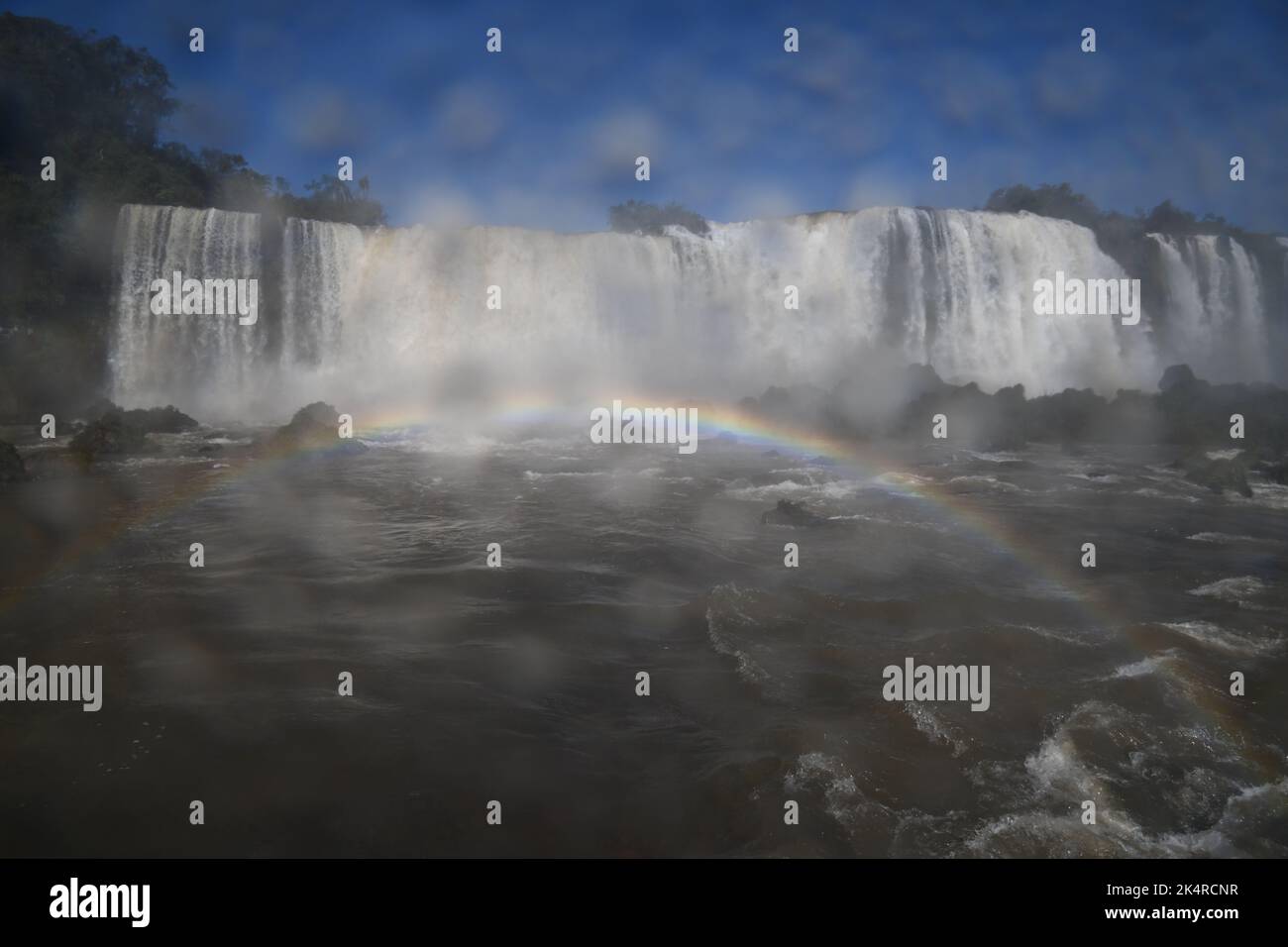 Foz do Iguaçu-Brazil October 04, 2022. Iguaçu Falls on the border with ...
