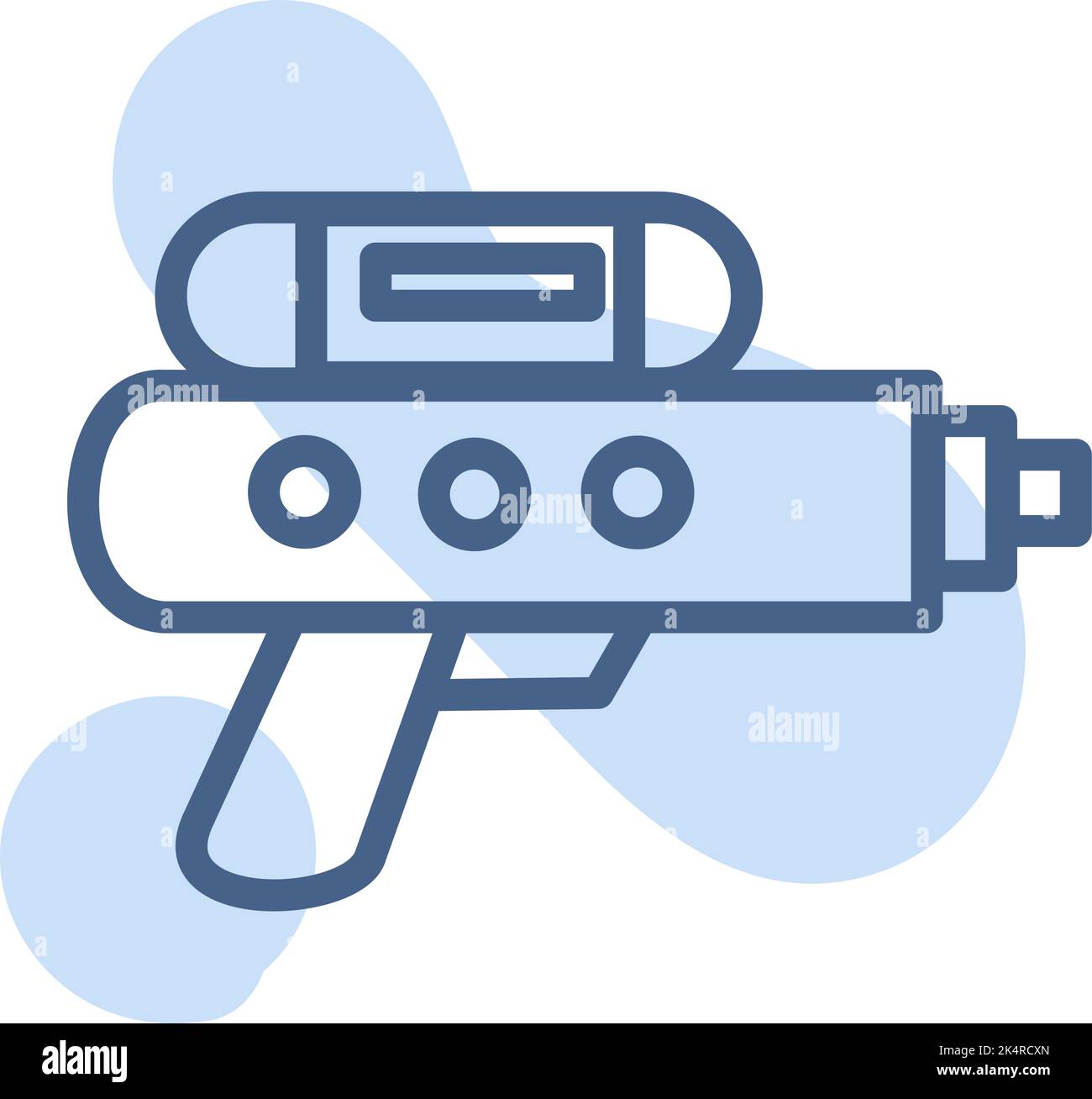 Blue water gun, illustration, vector on a white background Stock Vector ...