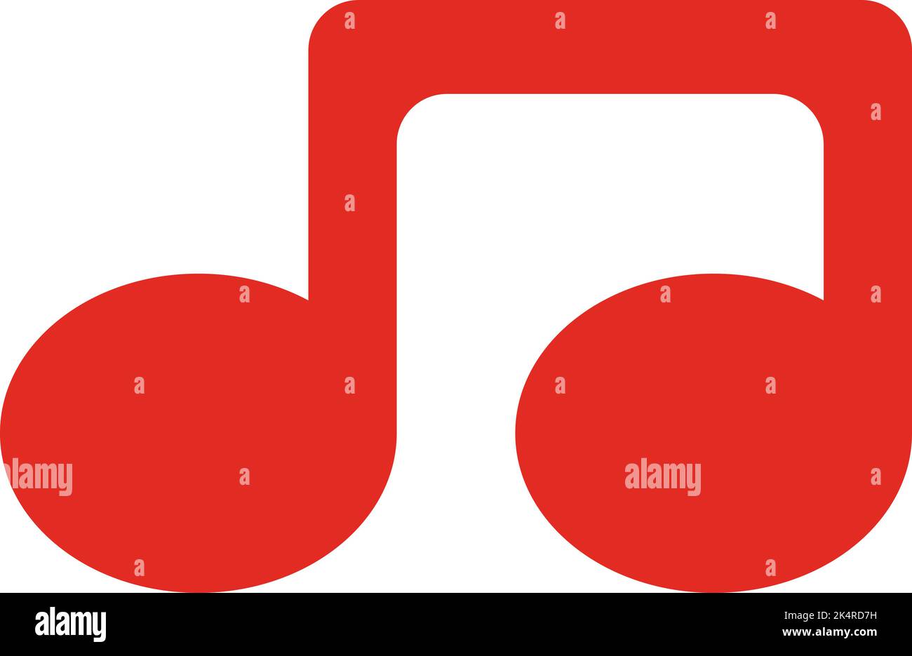 Red music note, illustration, vector on a white background Stock Vector ...