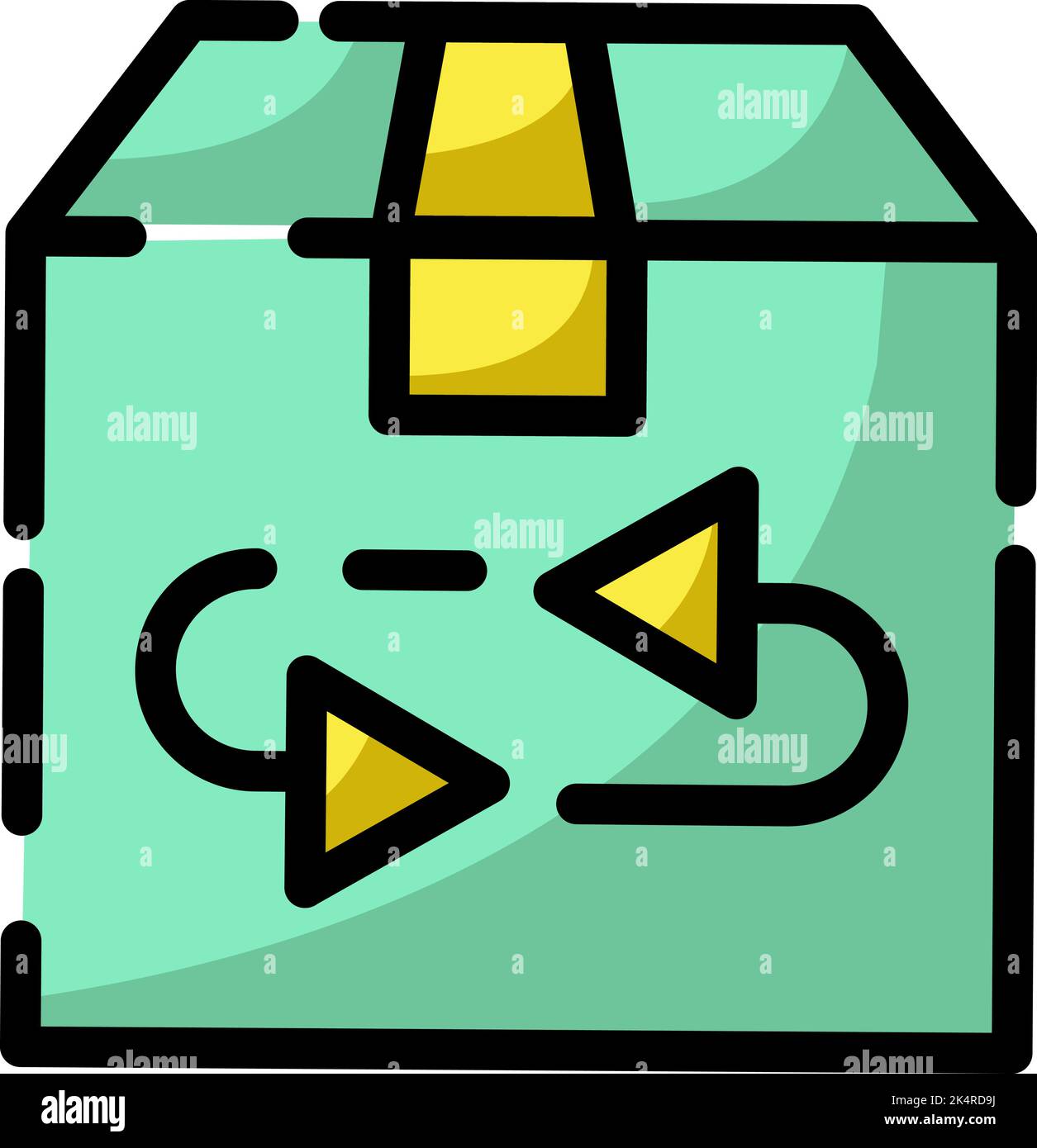 Shipping parcel return, illustration, vector on a white background ...