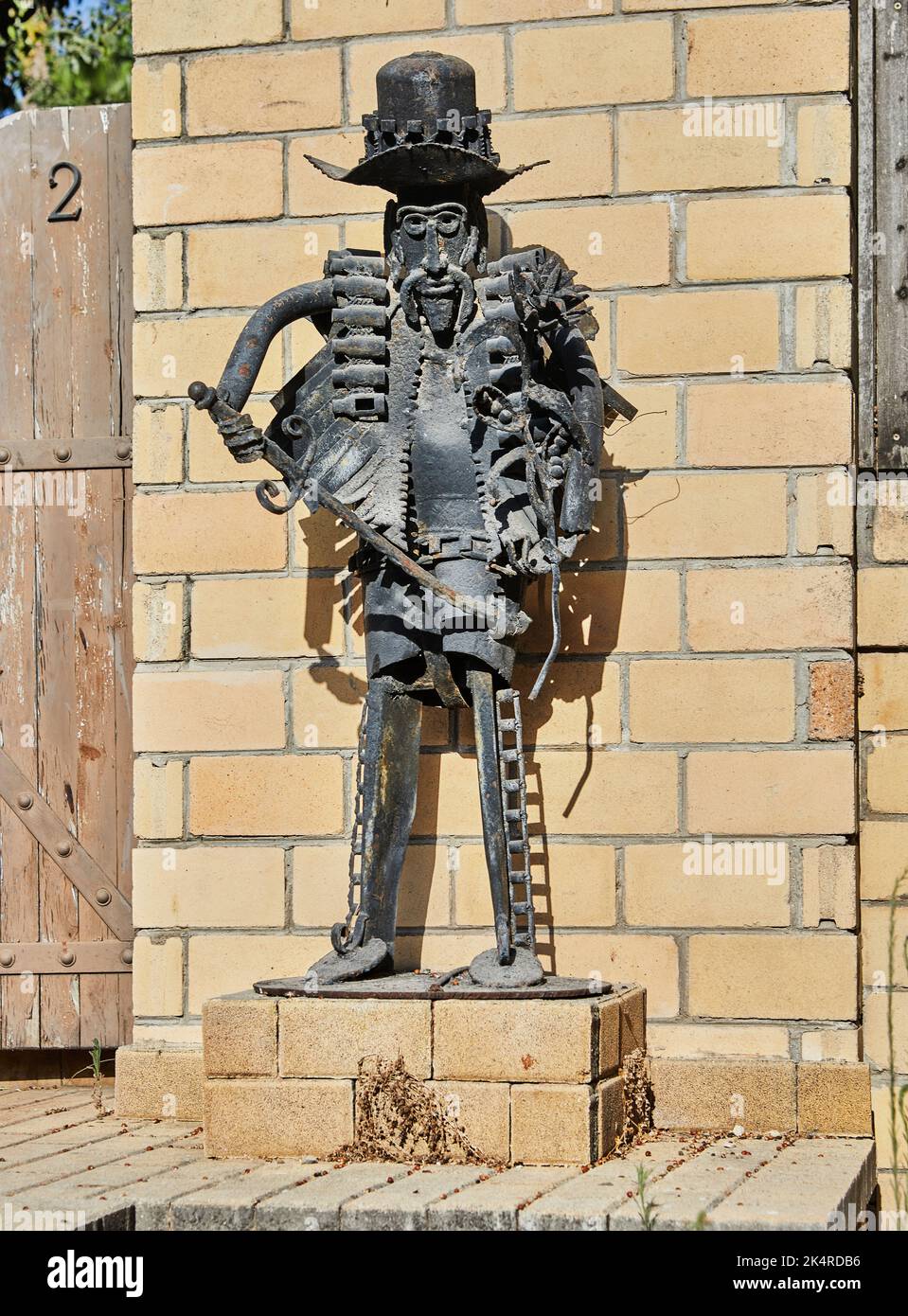 Metal sculptures made from various objects to decorate the garden and ...