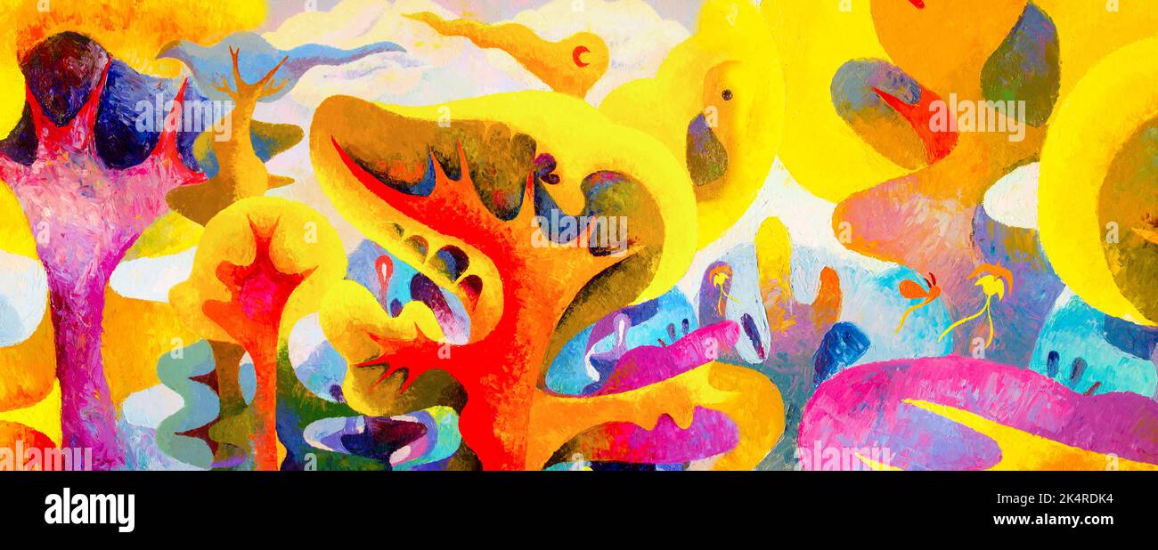 Painting abstract art original oil and acrylic color on canvas, Brush ...