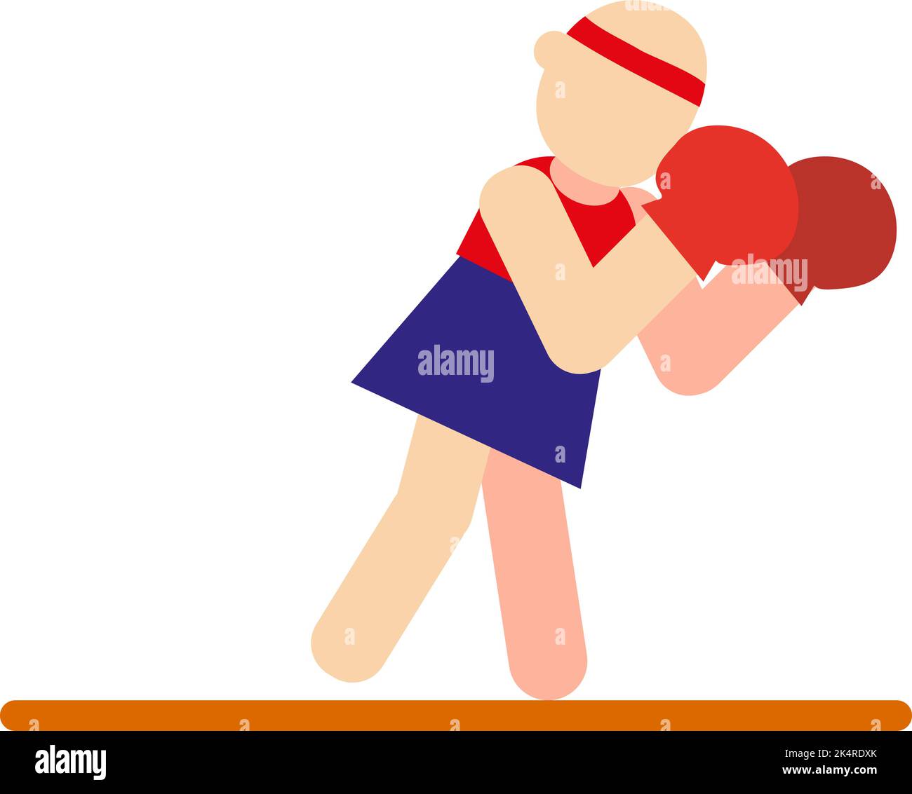 Girl boxing, illustration, vector on a white background Stock Vector ...