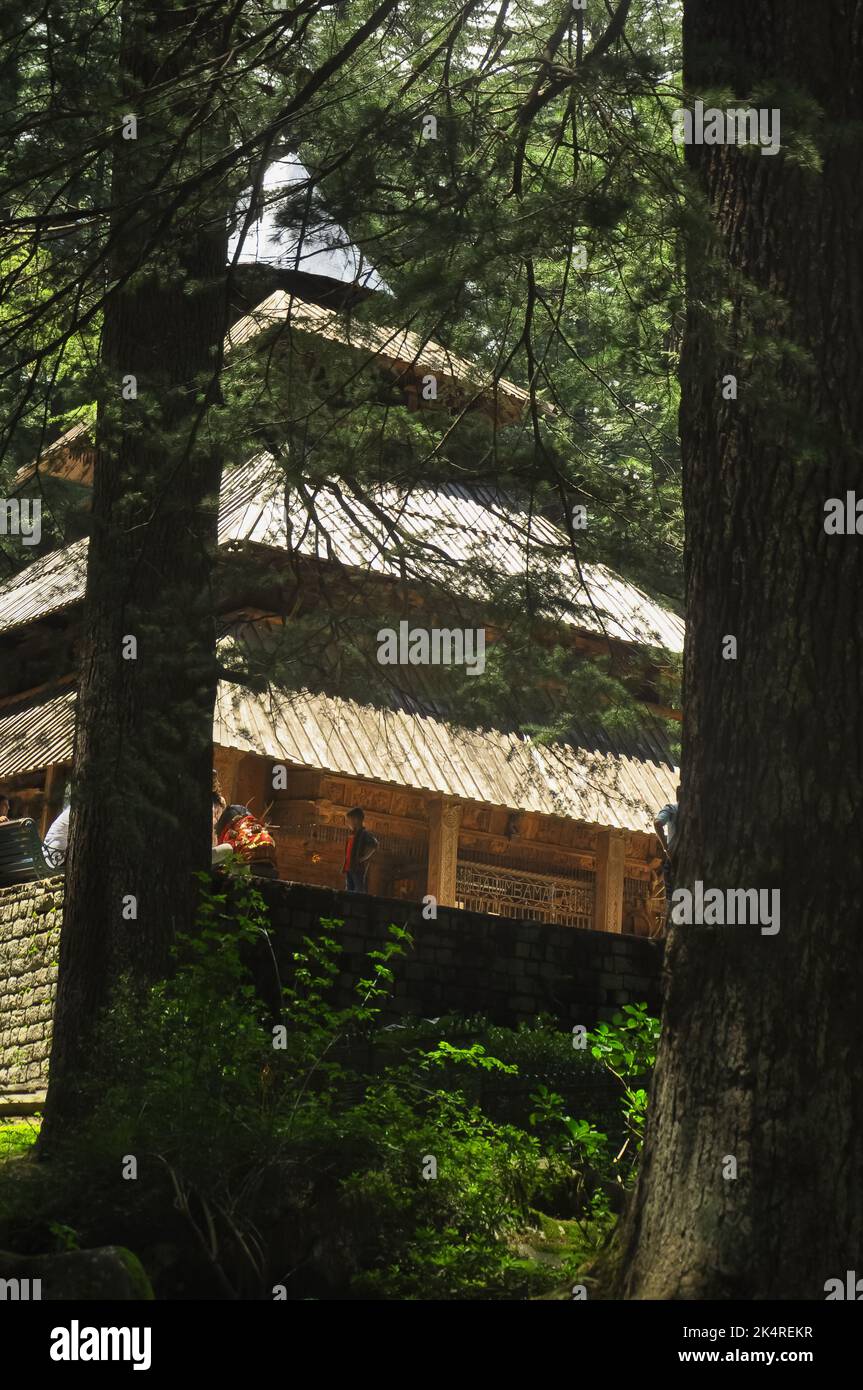 Manali, Himachal Pradesh, India - 07 16 2022: View of Hadimba Devi ...