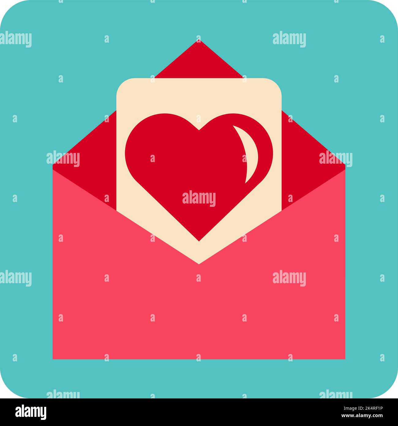 Valentine letter, illustration, vector on a white background Stock ...