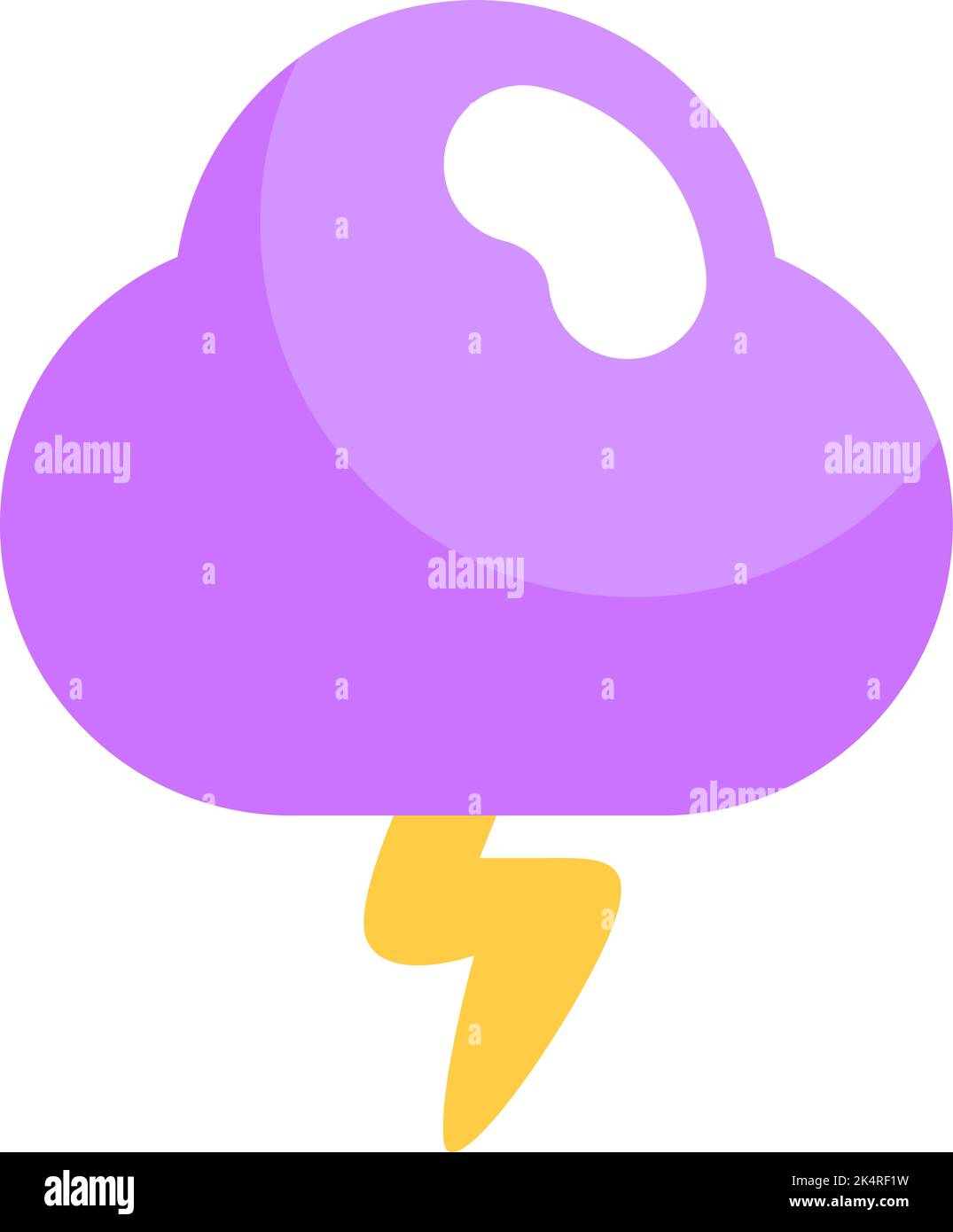 Thunder cloud, illustration, vector on a white background Stock Vector ...