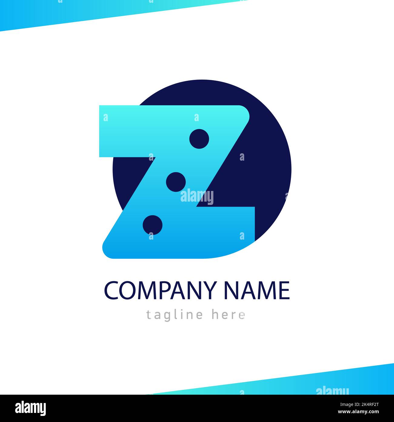 Logo Emblem Monogram Z. letter Z in dark circle.Blue sign, Design ...