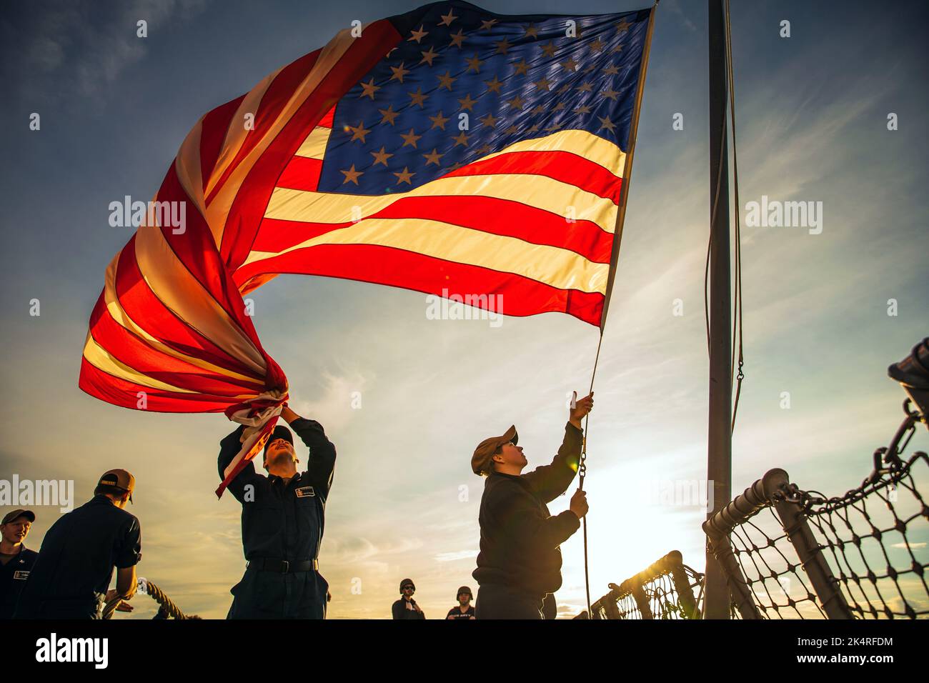 Riga, Latvia. 18th Sep, 2022. U.S. Navy Sailors assigned to the Arleigh ...