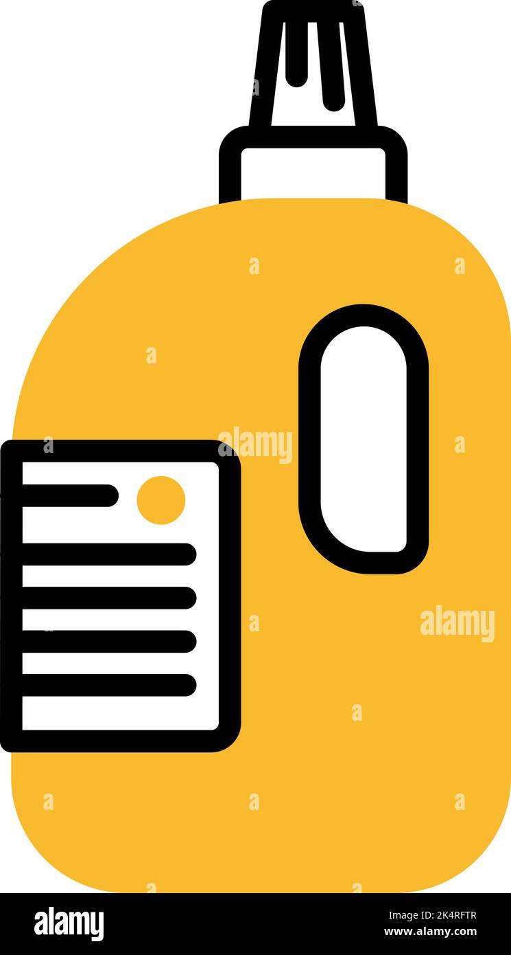 Yellow cleaning gel, illustration, vector on a white background Stock ...