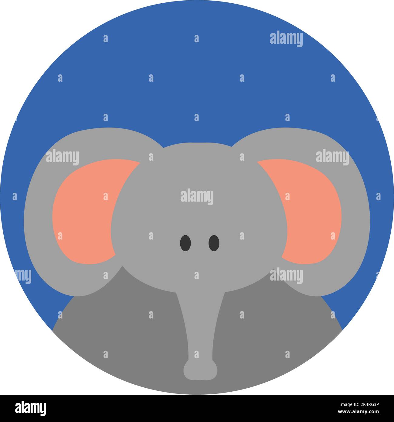Grey elephant, illustration, vector on a white background Stock Vector ...