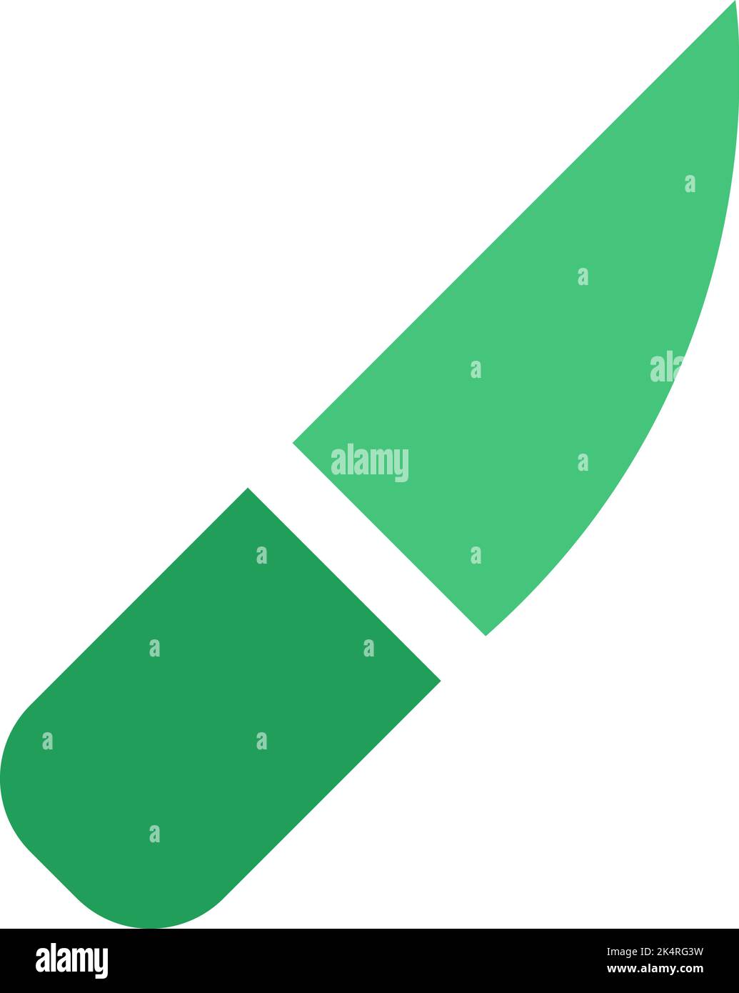 Green knife, illustration, vector on a white background Stock Vector ...