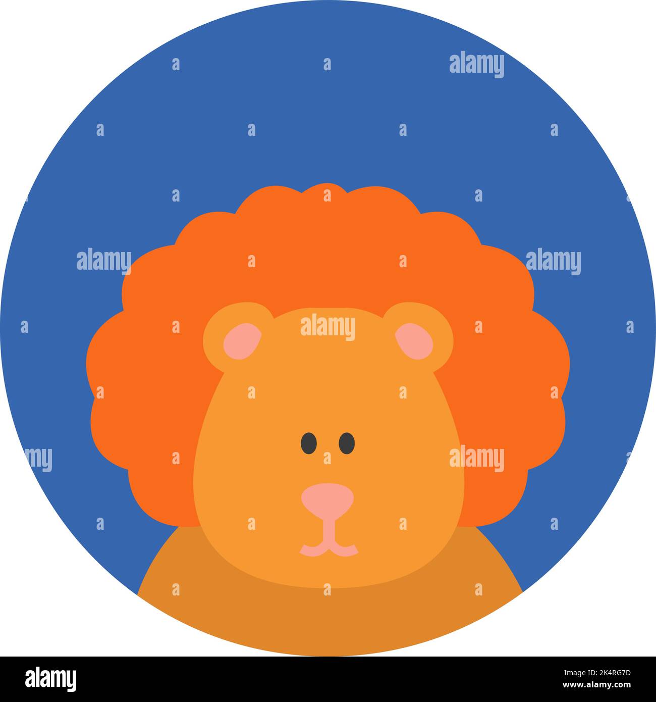 Orange lion, illustration, vector on a white background Stock Vector ...