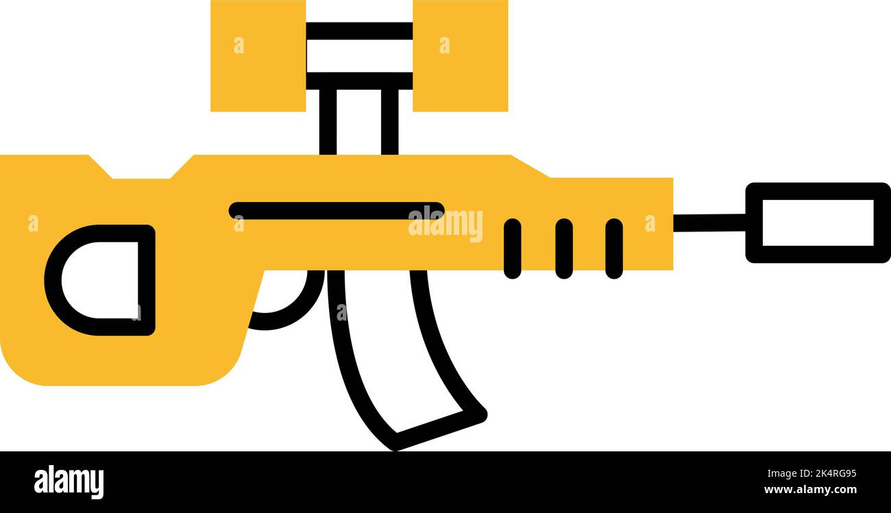 Army gun, illustration, vector on a white background Stock Vector Image ...