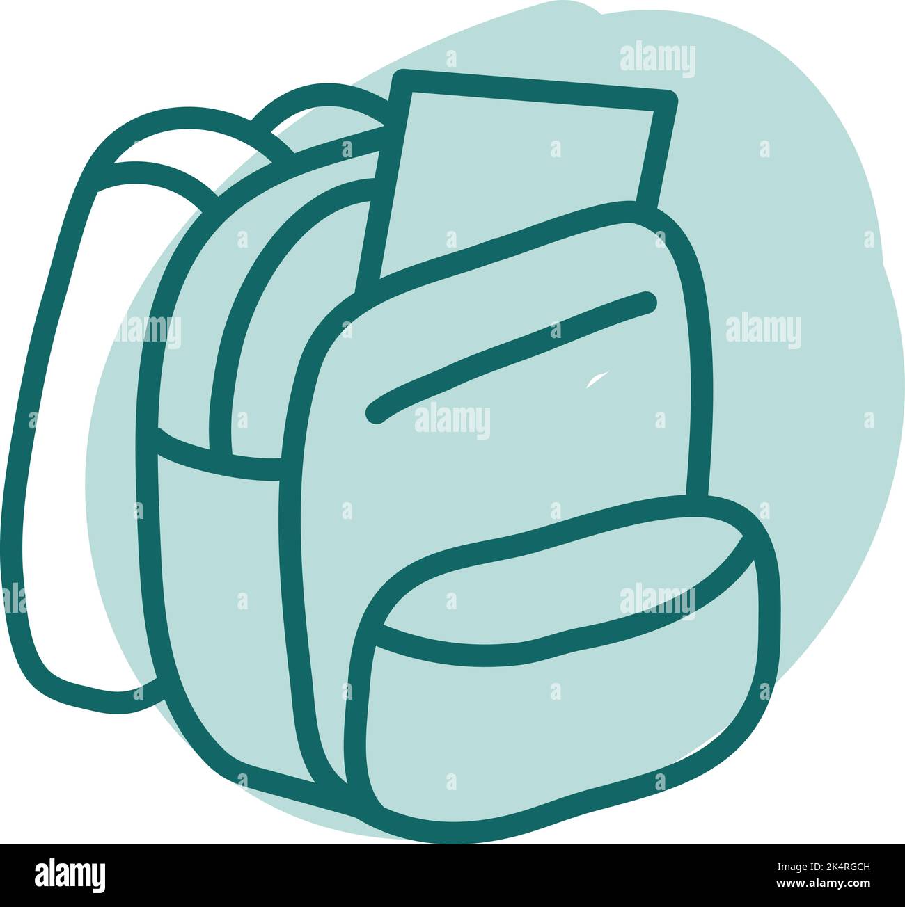 Blue study bag, illustration, vector on a white background Stock Vector ...