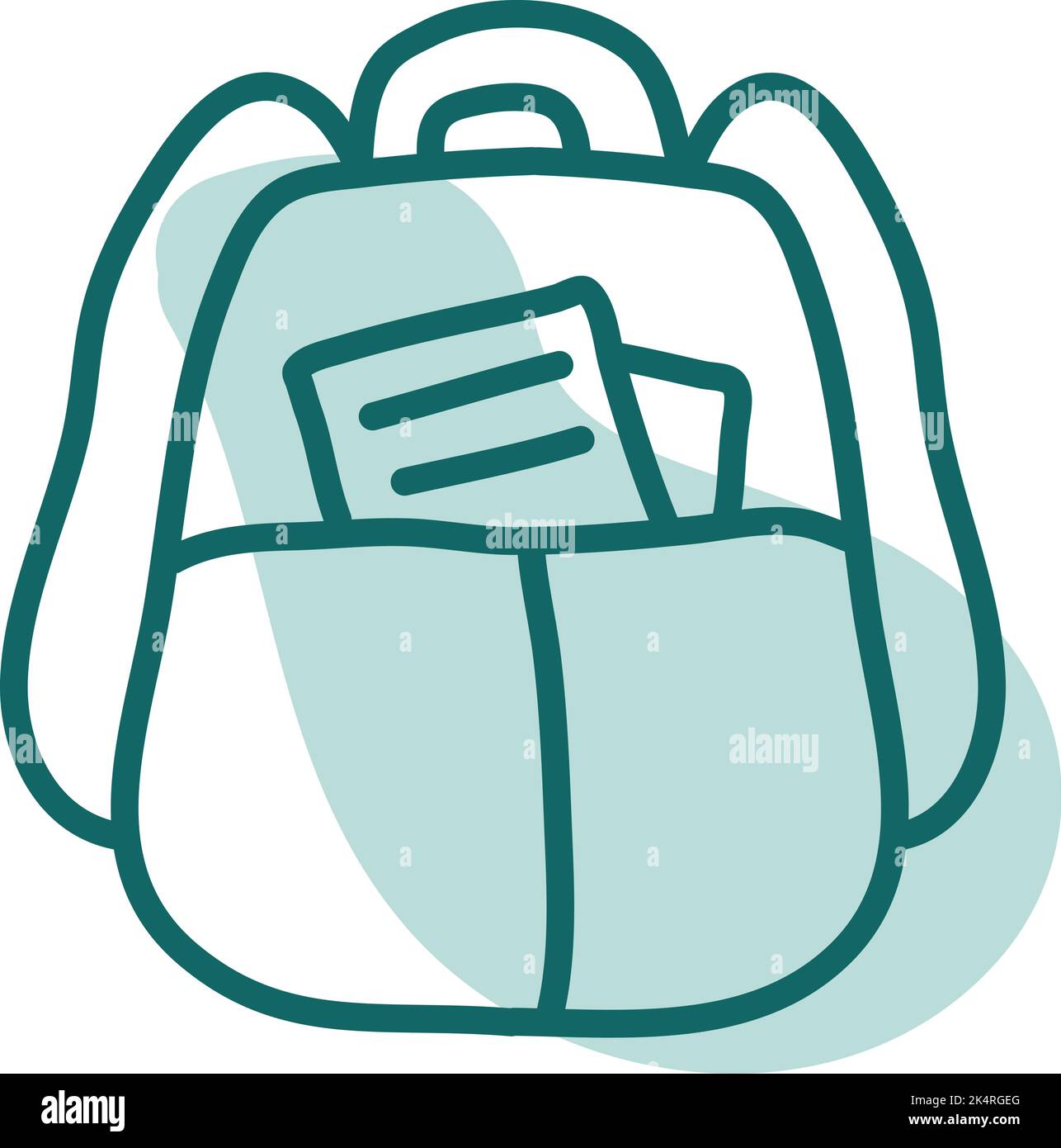 Simple blue bag, illustration, vector on a white background Stock ...