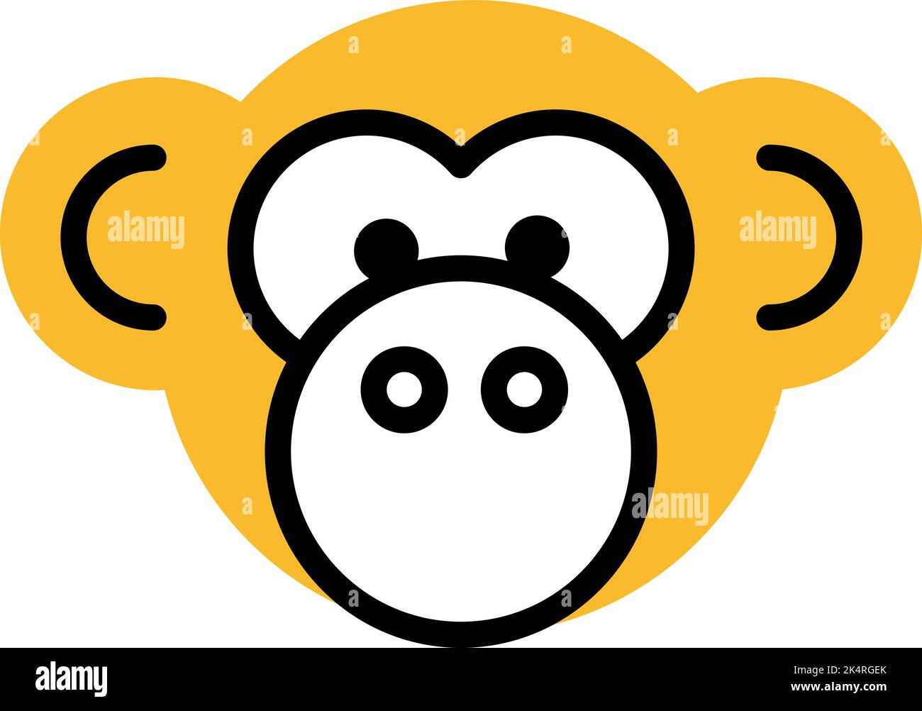 Yellow monkey, illustration, vector on a white background Stock Vector ...