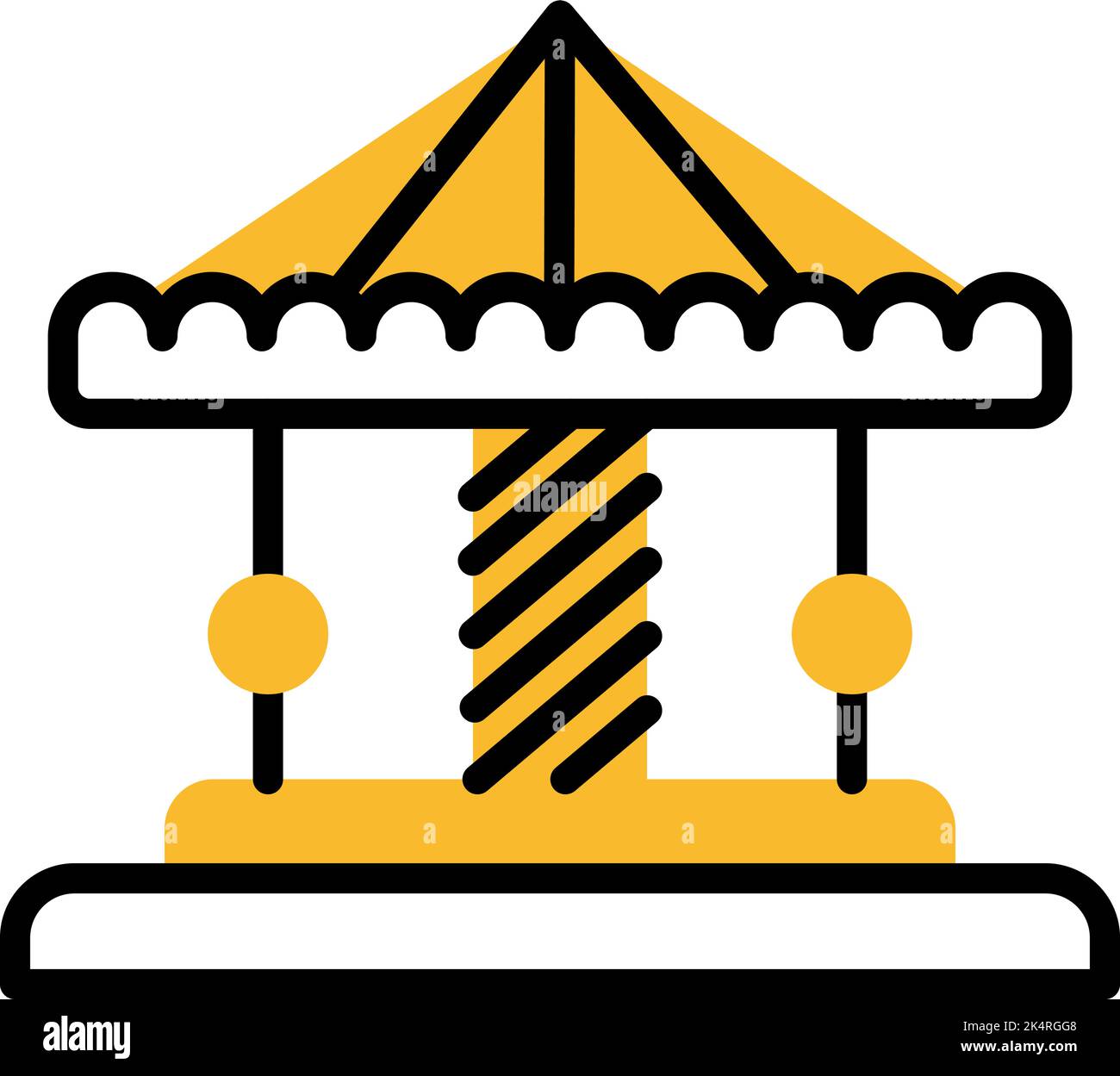 Merry go round, illustration, vector on a white background Stock Vector ...