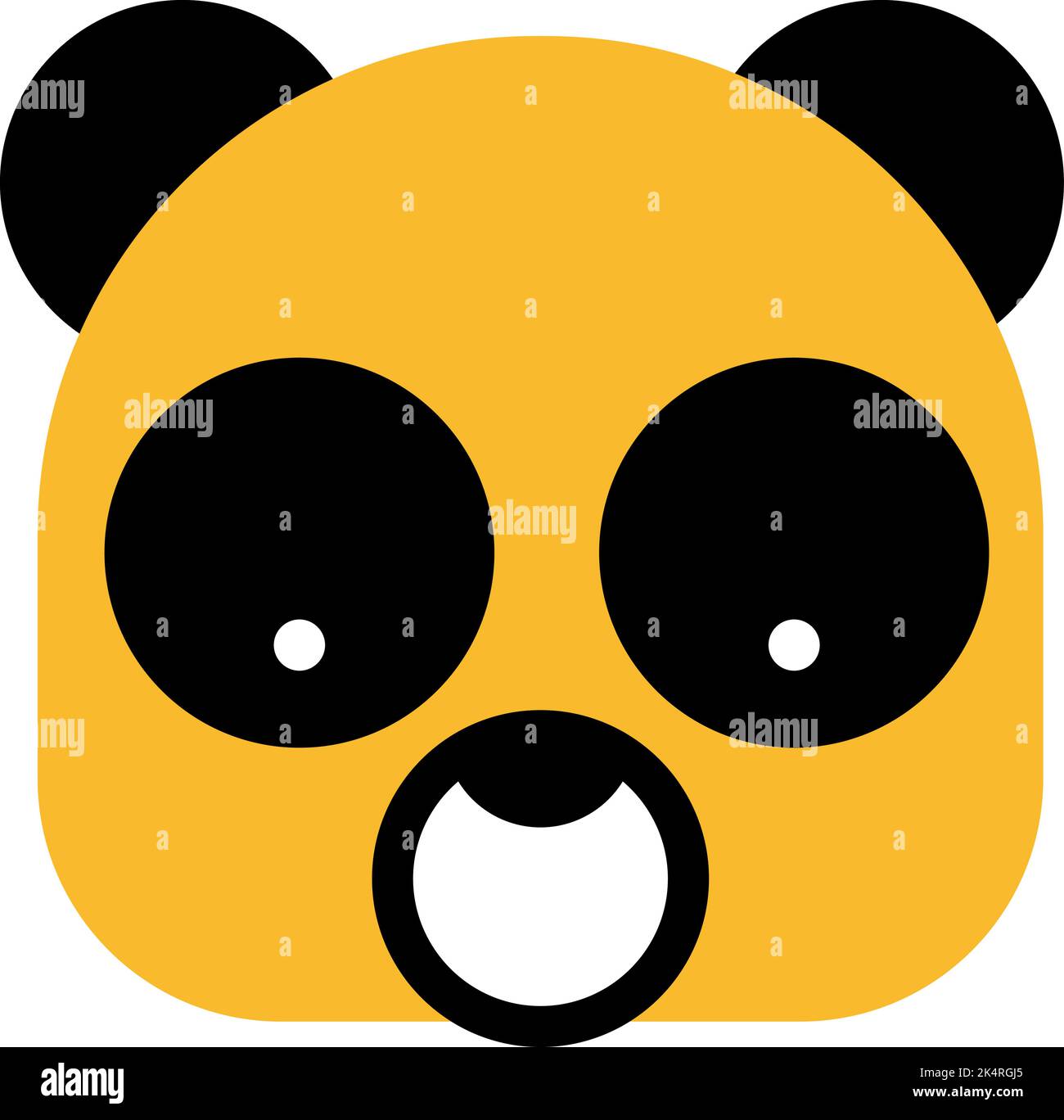 Yellow panda, illustration, vector on a white background Stock Vector ...