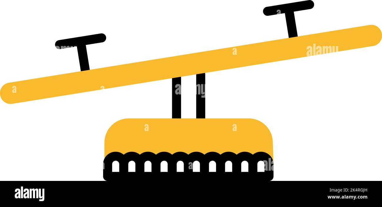 Yellow seesaw, illustration, vector on a white background Stock Vector ...