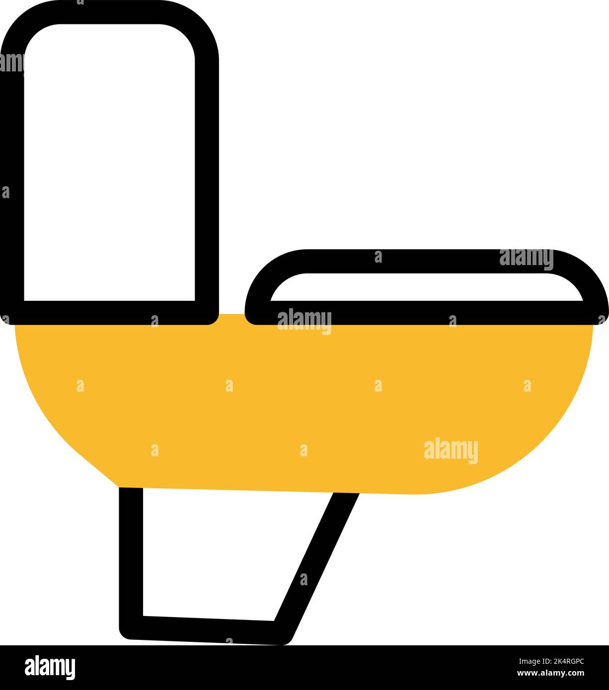 Yellow toilet bowl, illustration, vector on a white background Stock ...