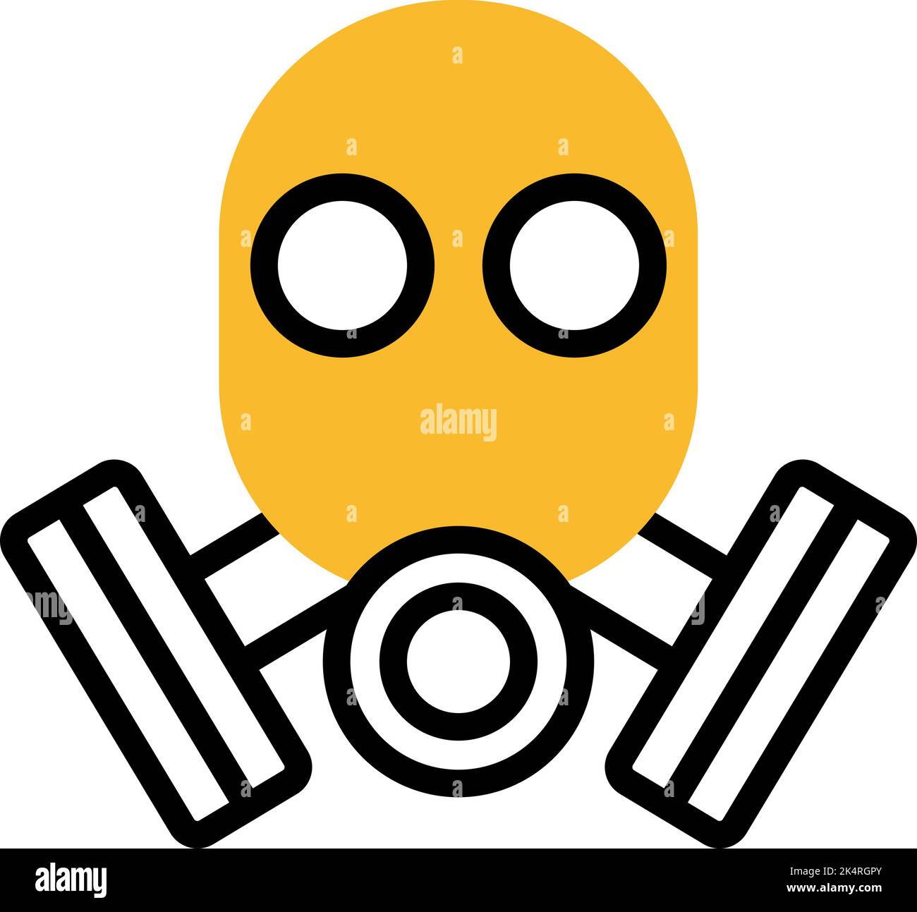 Army gas mask, illustration, vector on a white background Stock Vector ...