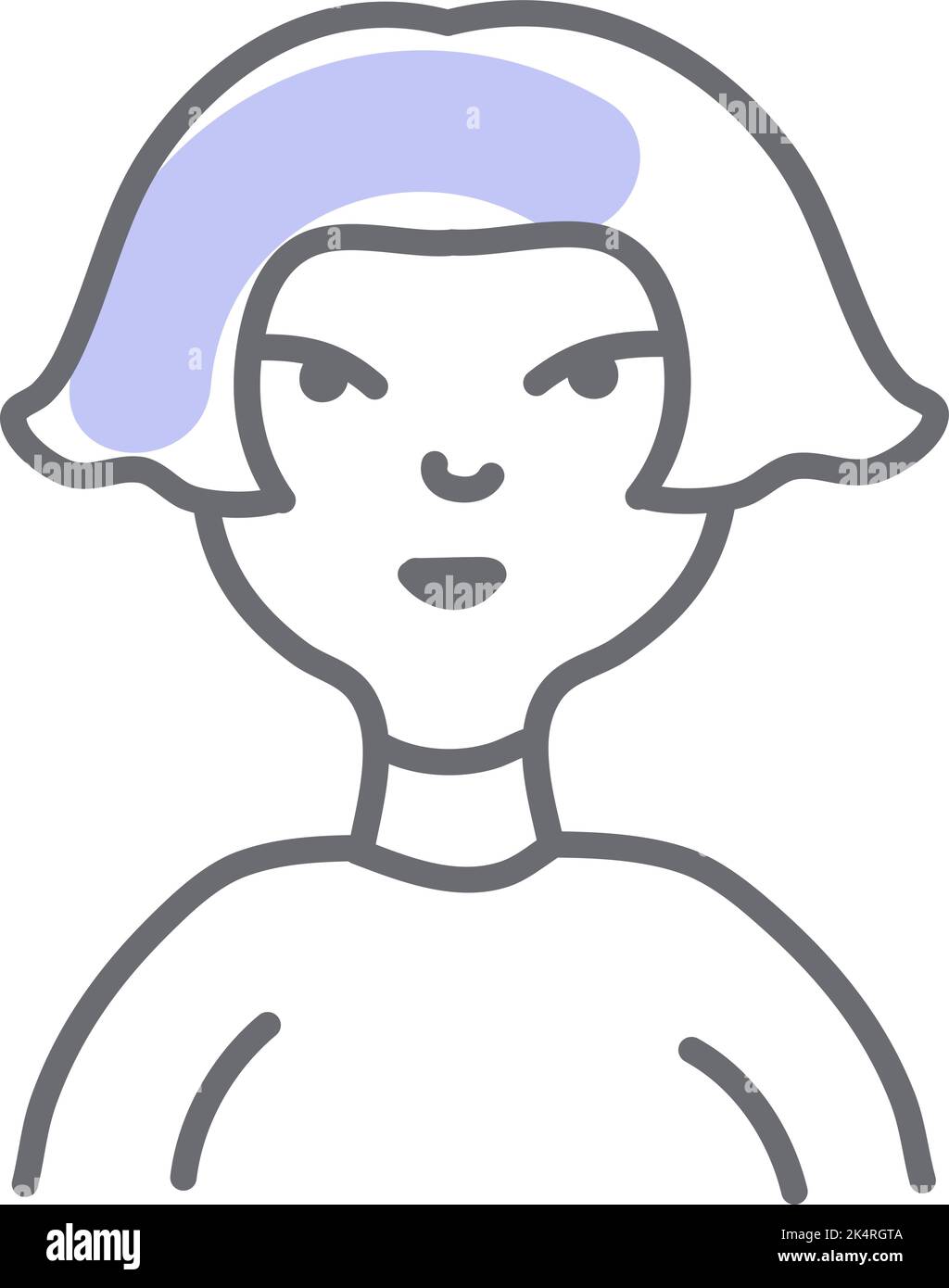 Short haired woman, illustration, vector on a white background Stock ...