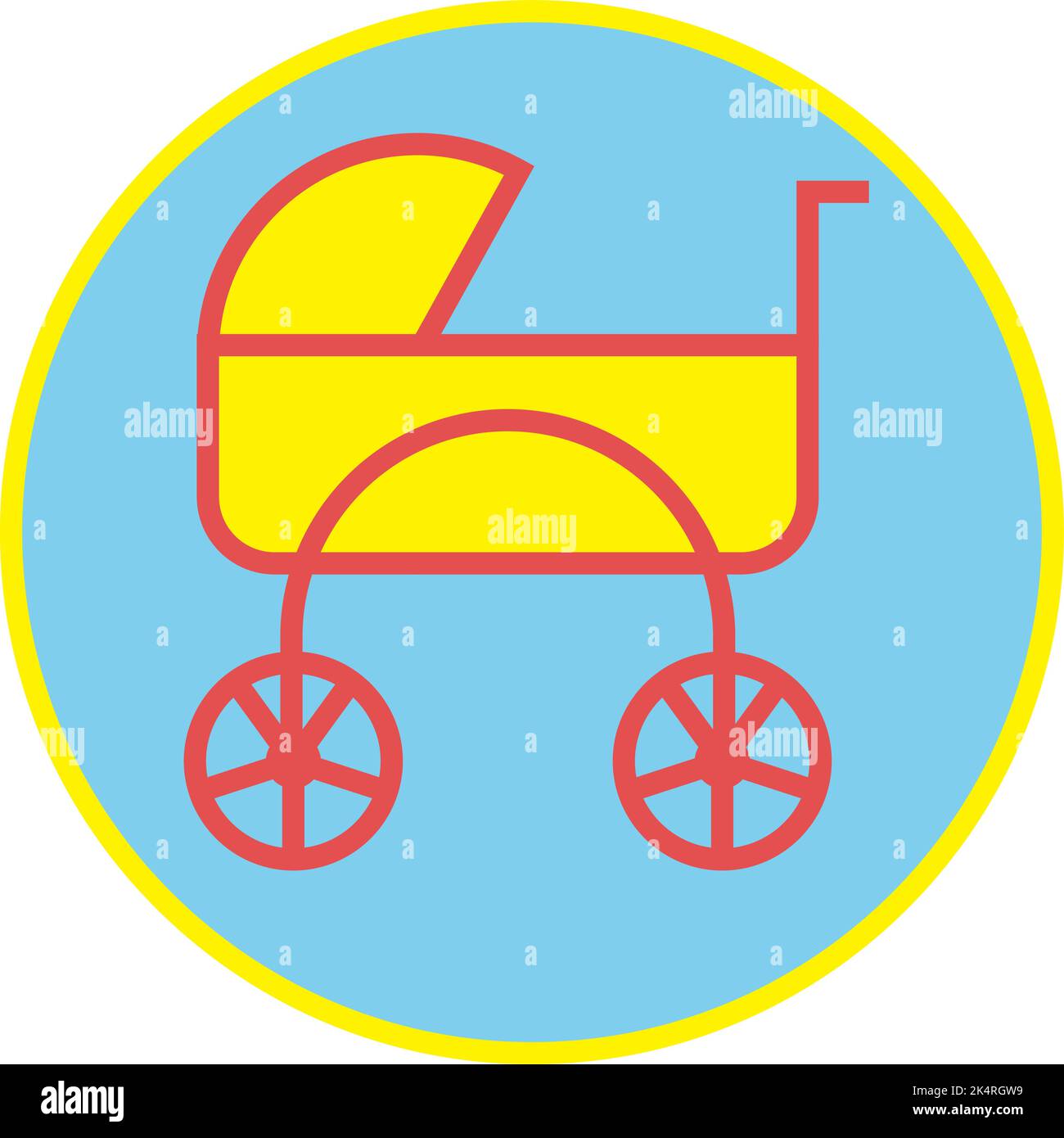 Baby stroller, illustration, vector on a white background Stock Vector ...