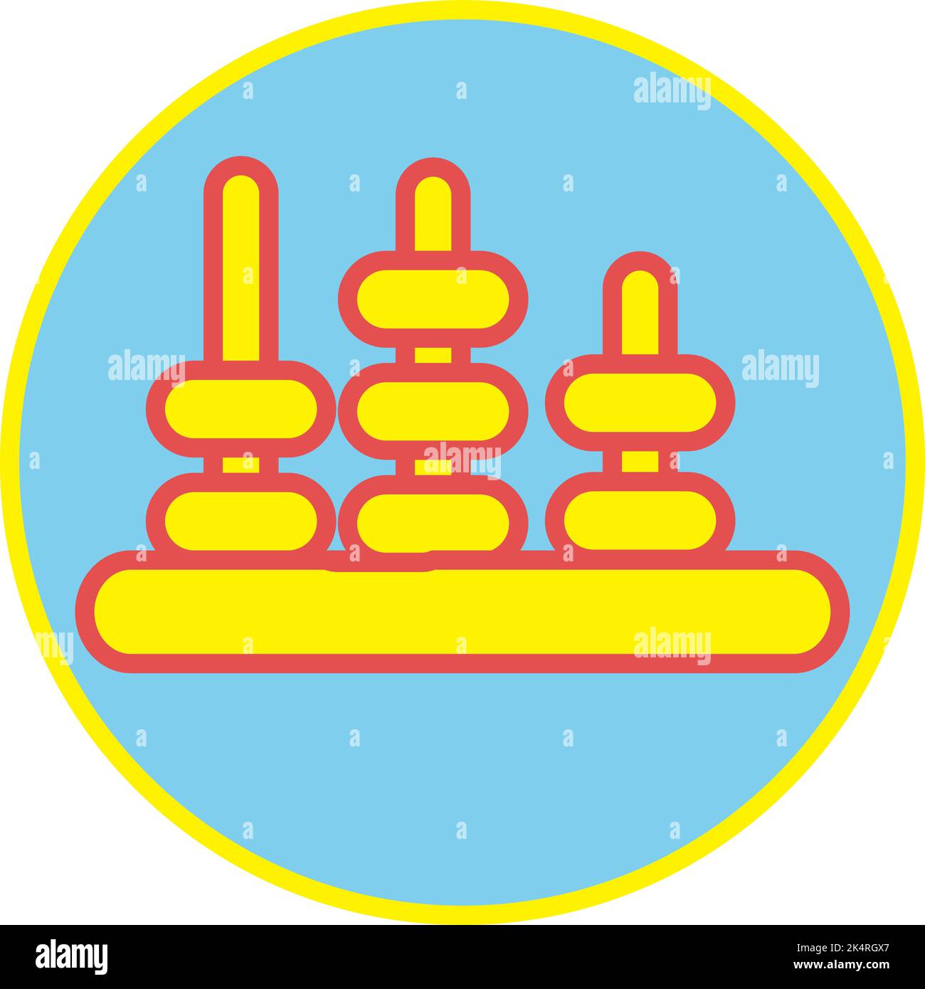 Baby stacking toy, illustration, vector on a white background Stock ...
