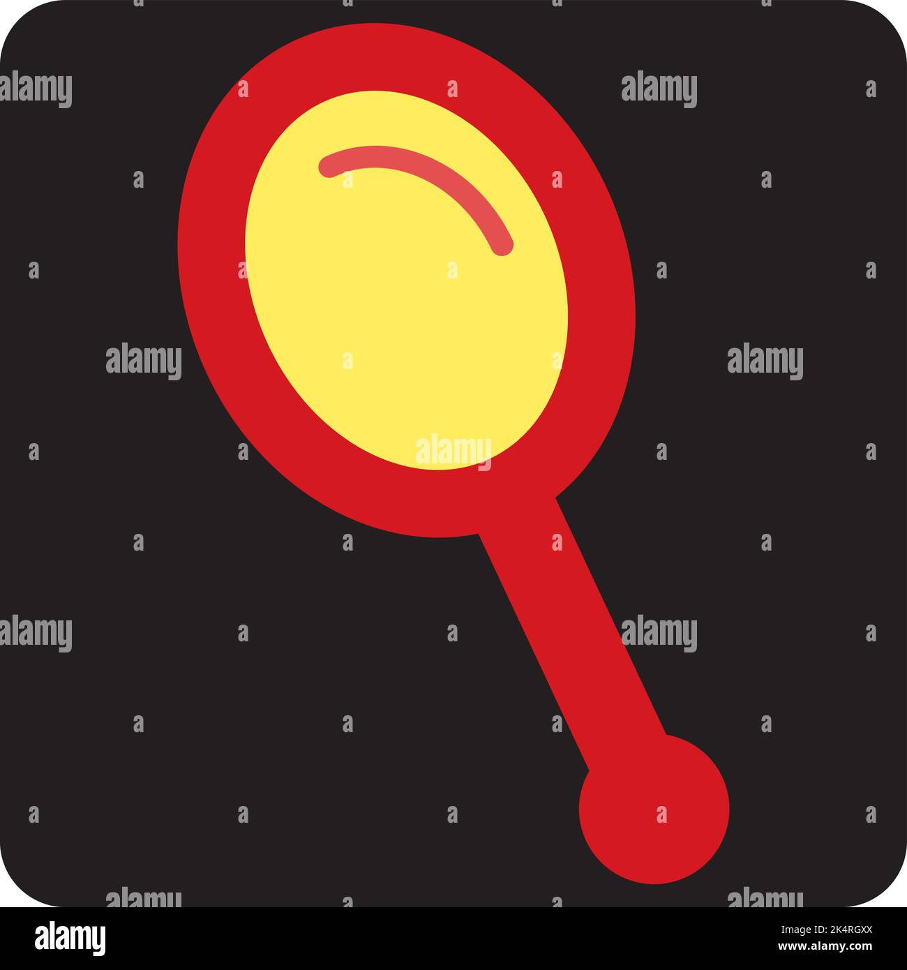 Red hand mirror, illustration, vector on a white background Stock ...