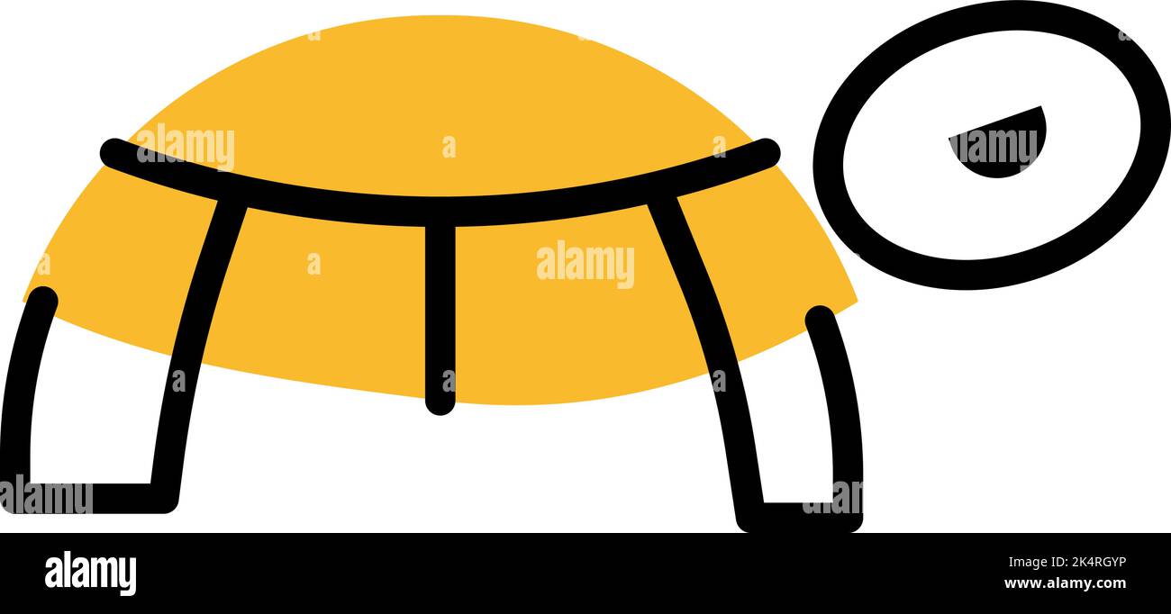 Yellow turtle, illustration, vector on a white background Stock Vector ...