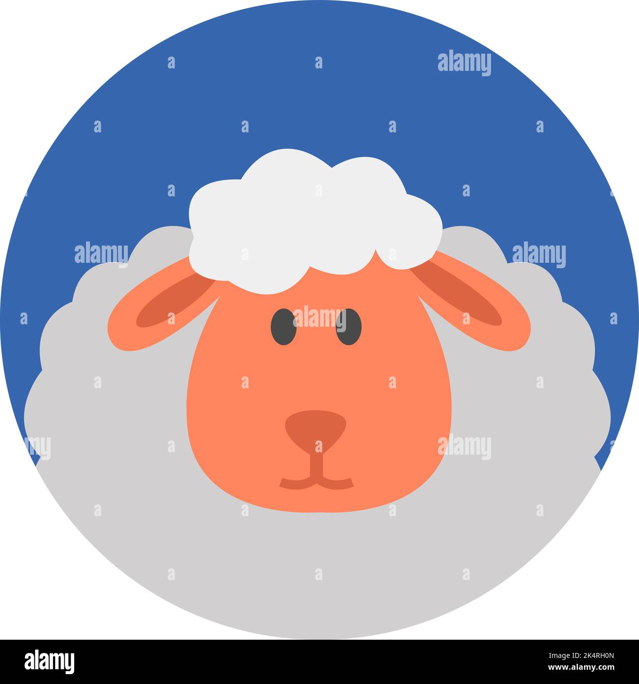 White sheep, illustration, vector on a white background Stock Vector ...