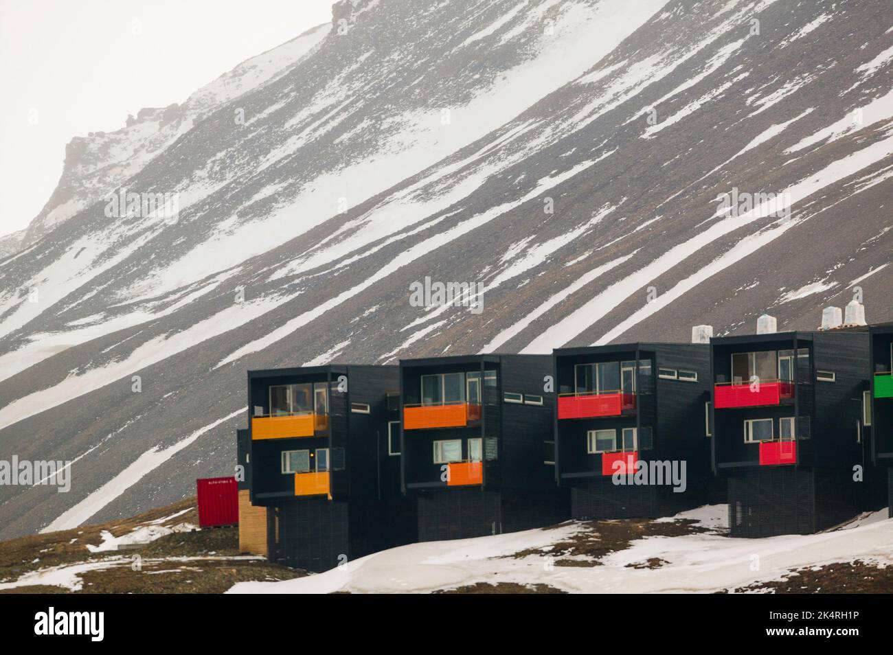 House details from the arctic town Longyearbyen at Svalbard, Norway ...